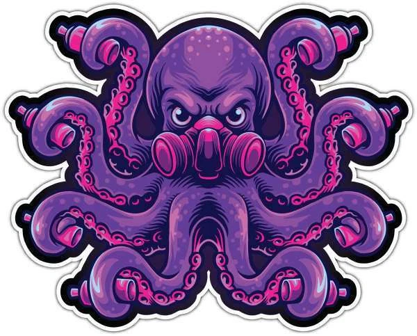 Octopus Gas Mask Graffiti Street Art Car Sticker 4."X5"Phone Decal ...