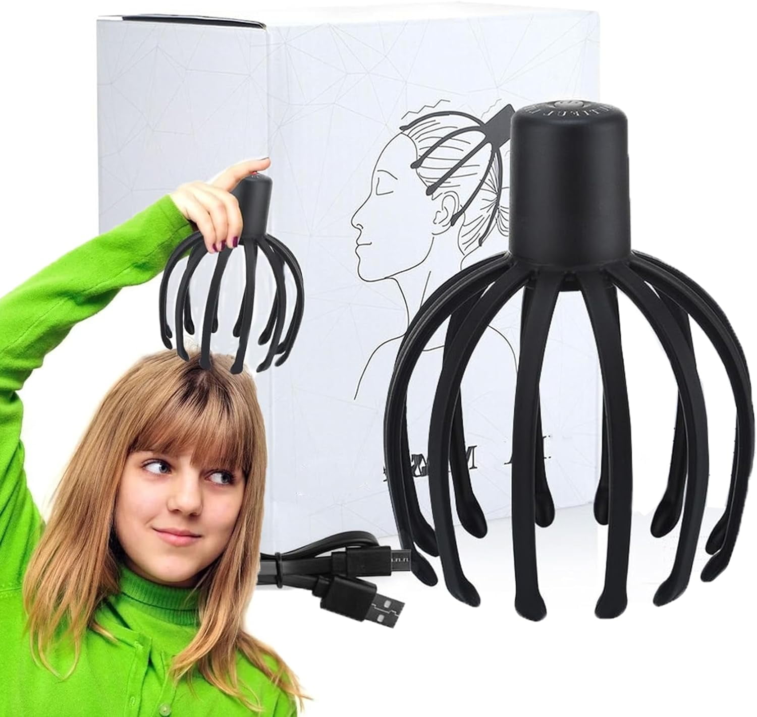 Octopus Head Massager - Deep Scalp and Stress Relief, Vibrating Head ...