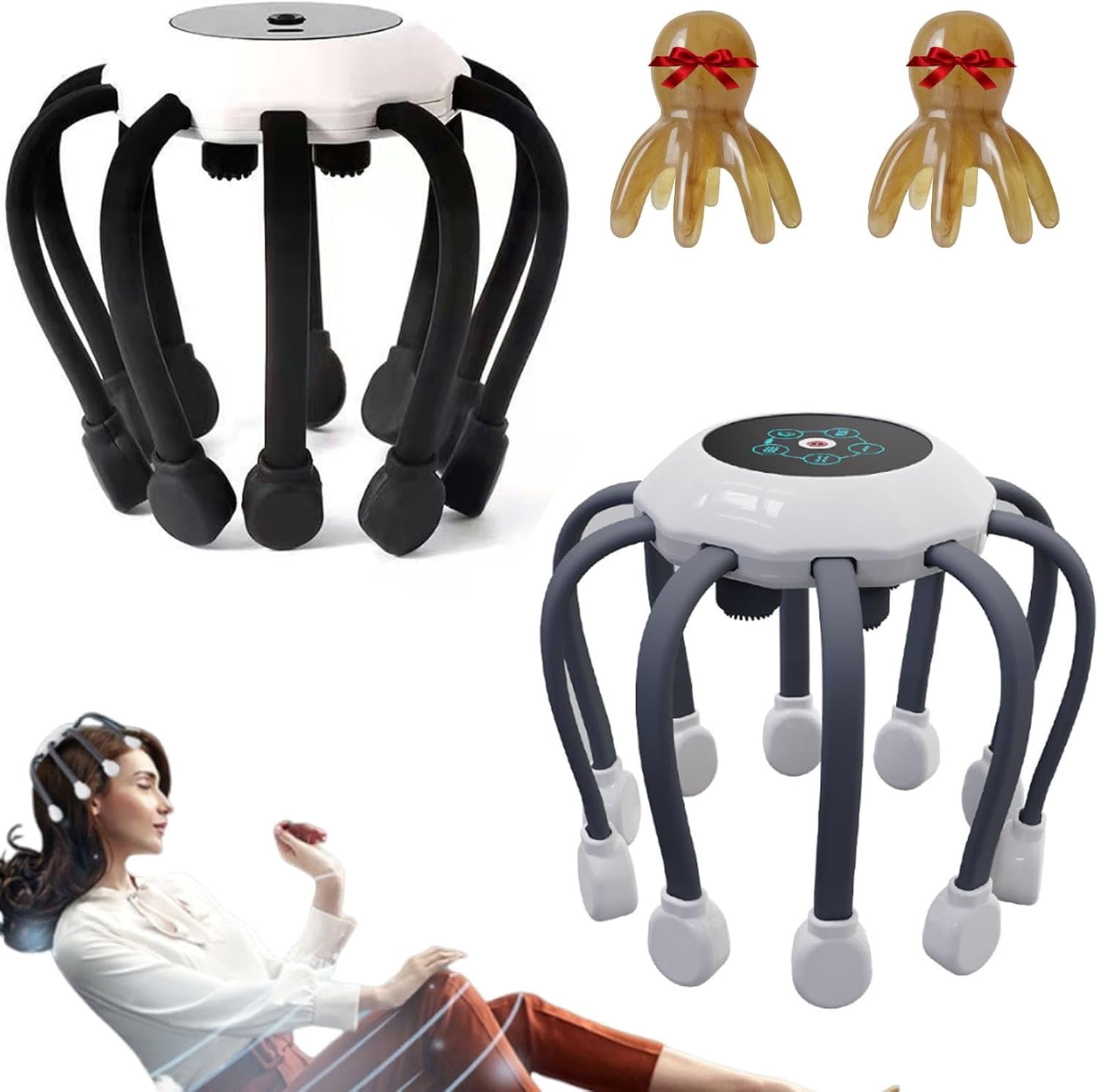Octopus Head Massager Scalp, Head Massager Scalp Stress Relax, Electric ...