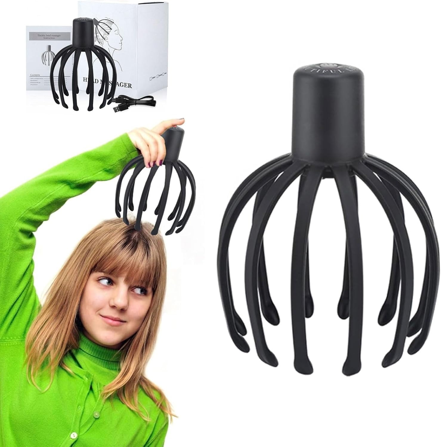 Octopus Head Massager Scalp, Octopus Scalp Massager, Electric Octopus ...