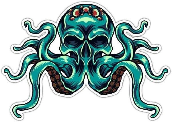 Octopus Human Skull Ocean Sea Car Window Stickerphone Decal Water ...