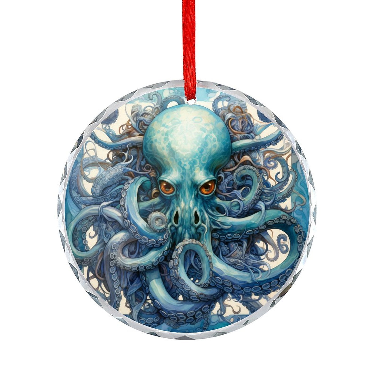 Octopus In Blue Color Crystal Glass Christmas Ornament for Xmas Tree ...