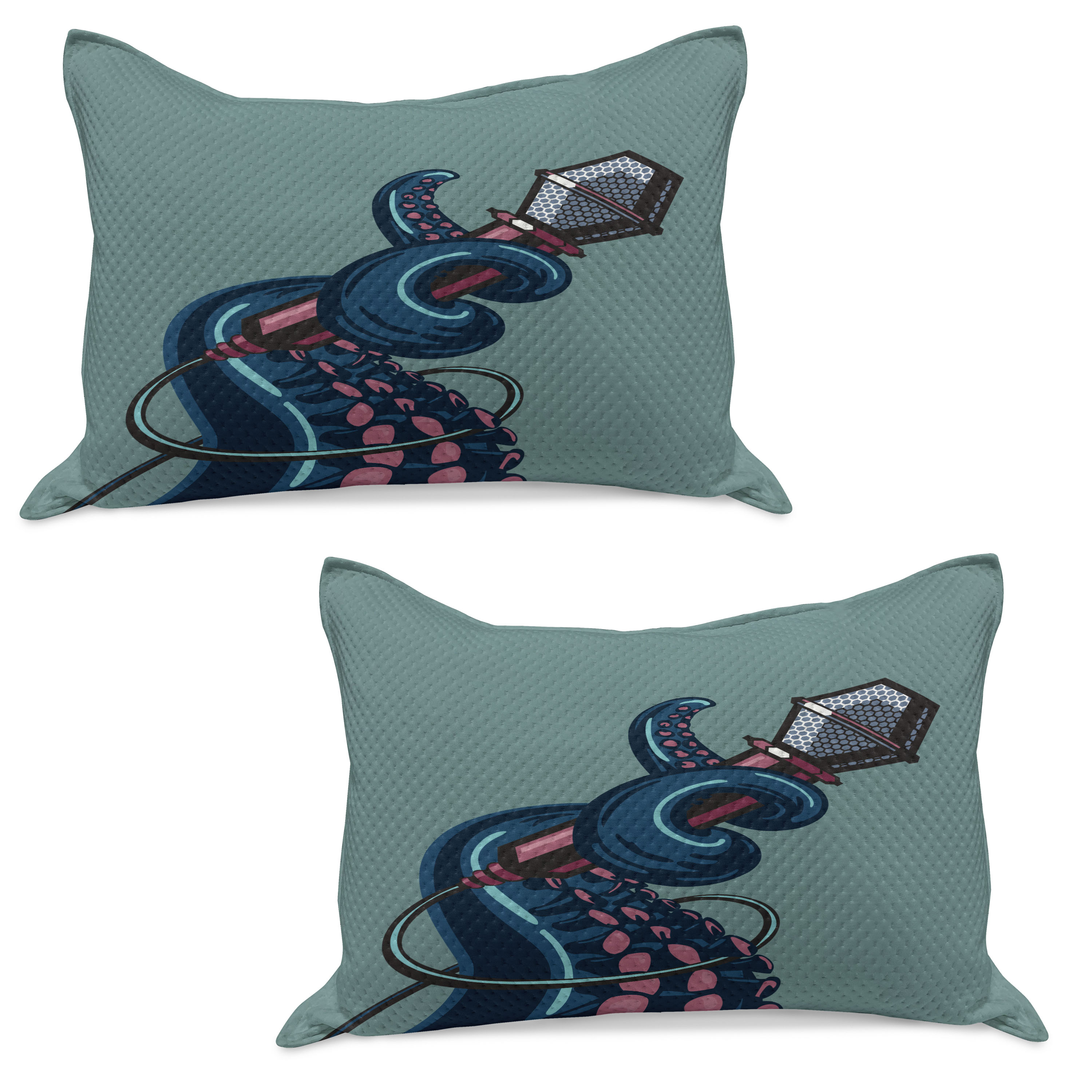 Octopus Knitted Quilt Pillowcover Set of 2, Octopus Tentacle Holding a ...