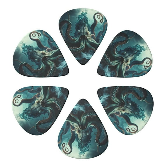 Octopus Kraken Monster Ocean Art Guitar Pick 6 Pack for Bass Acoustic ...