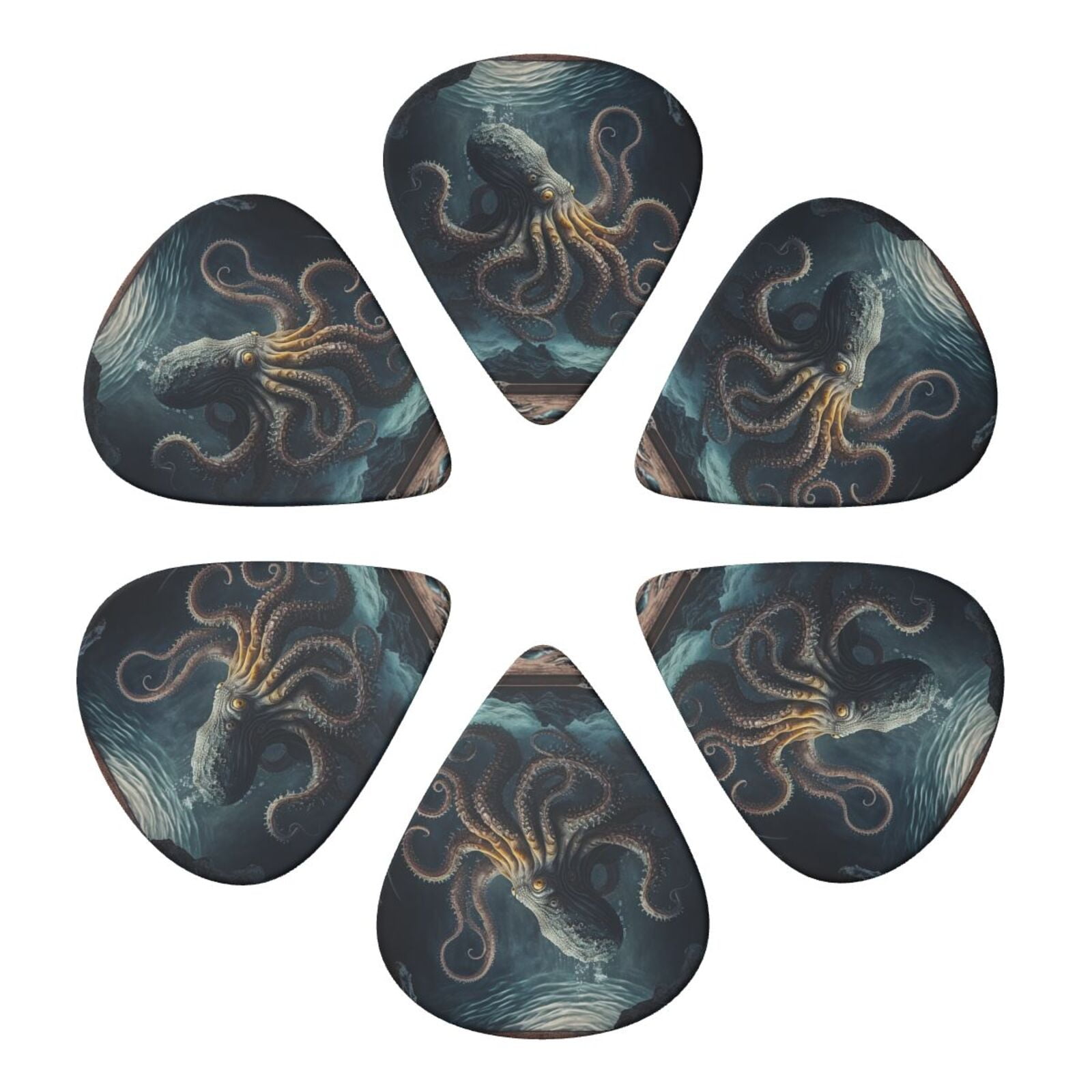 Octopus Kraken Monster Vintage Cool Guitar Pick 6 Pack for Bass ...