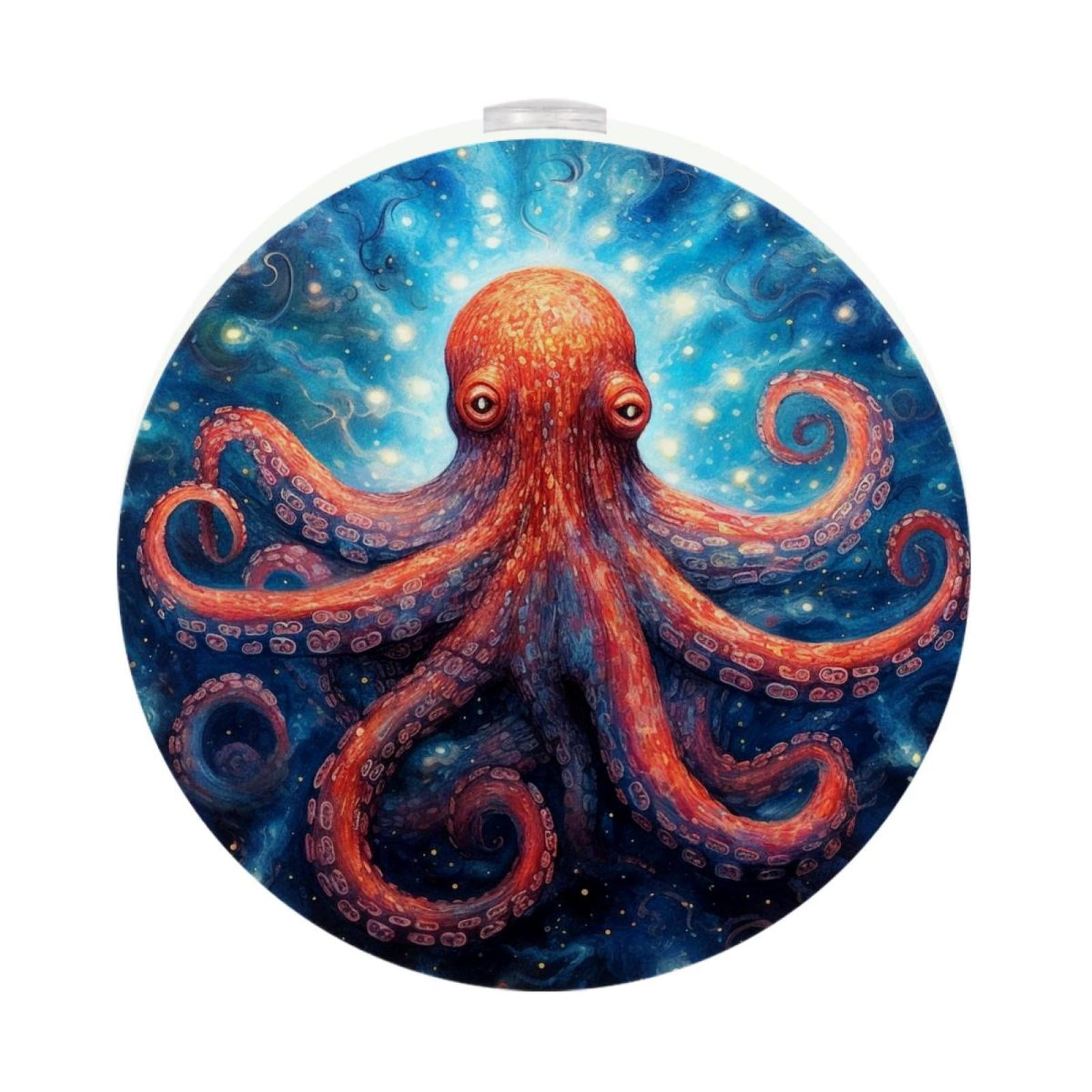 Octopus LED Circular Night Light - Induction Light Control, Two Pack ...