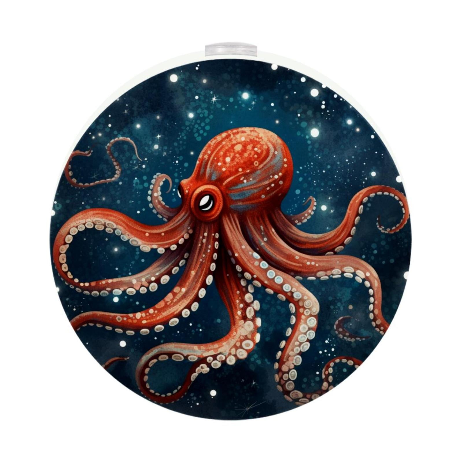 Octopus LED Circular Night Lights - Set of 2, Inductive Light Control ...