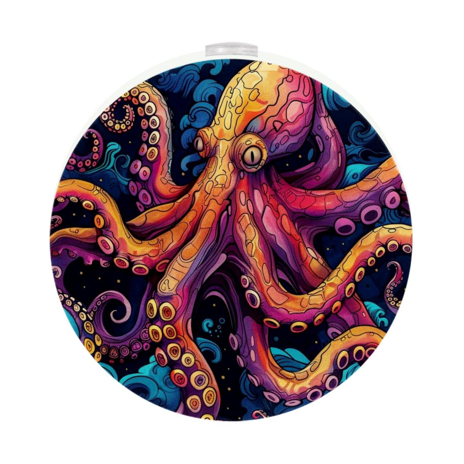 Octopus LED Round Night Light- Set of 2, Portable Rechargeable Mini ...