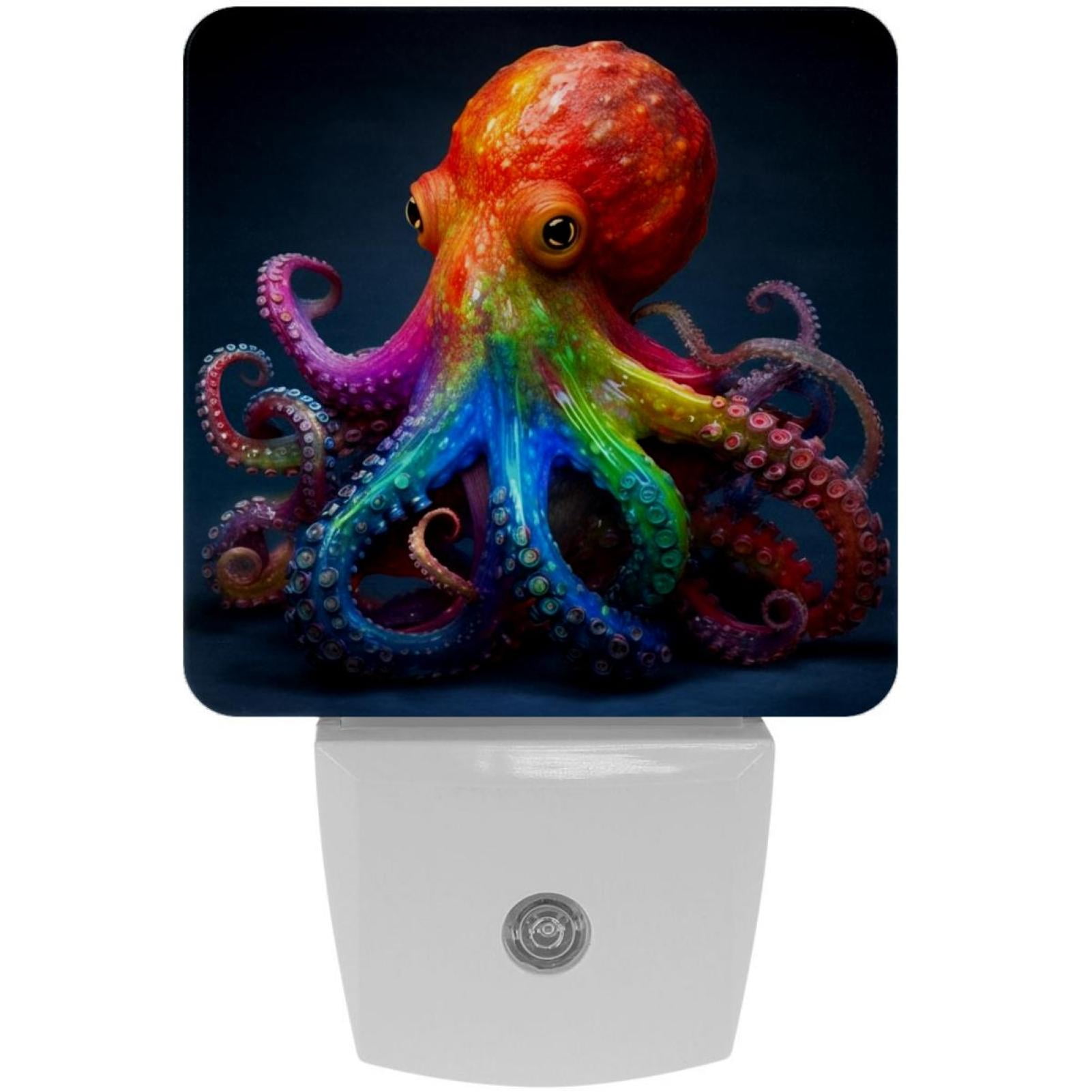 Octopus LED Square Night Light - Soft Glow Plug-in Lamp with Dusk to ...