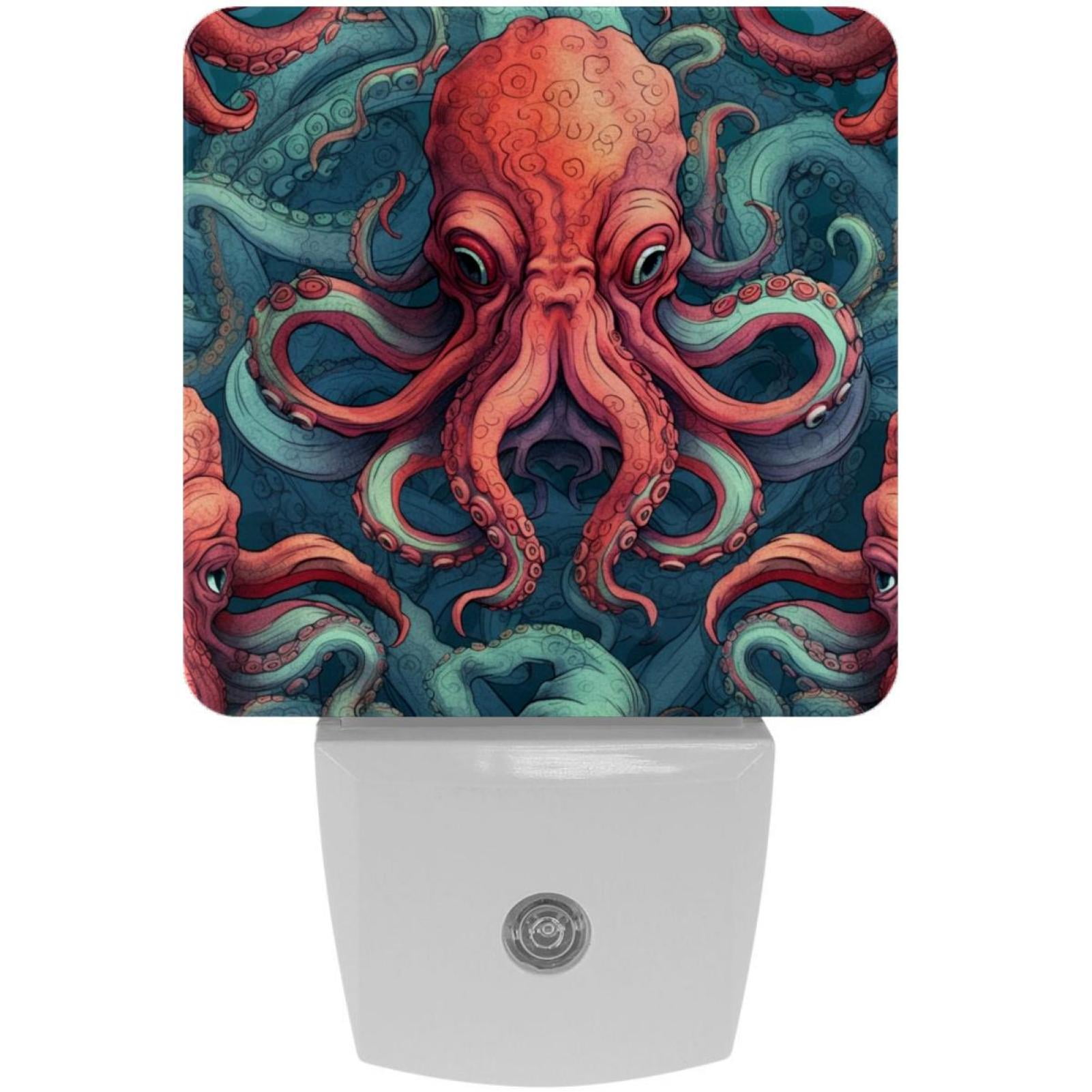 Octopus LED Square Night Lights - Energy Efficient Bedside Lamp with ...