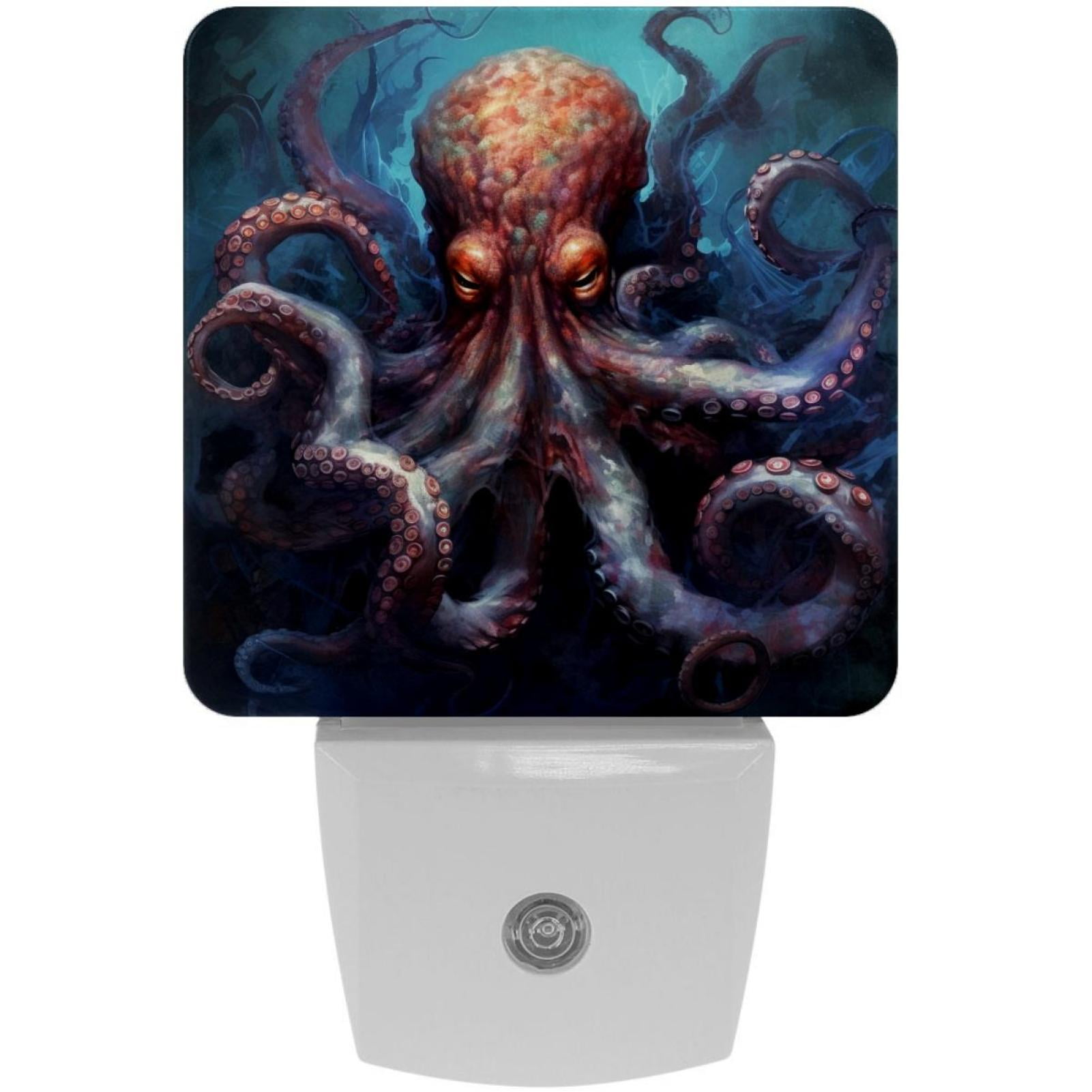 Octopus LED Square Night Lights - Modern Design, Soft Glow, Energy ...