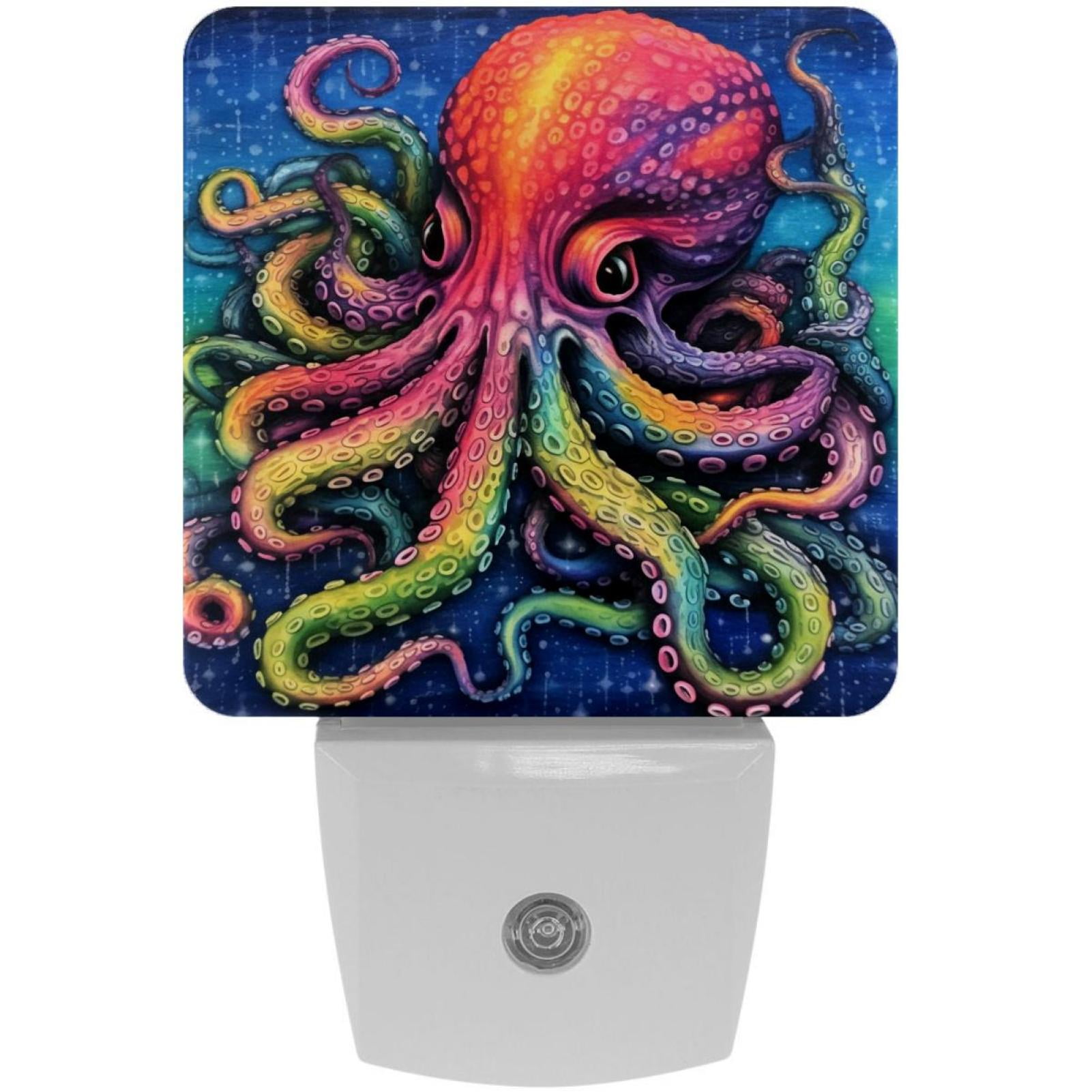 Octopus LED Square Night Lights - Modern Design, Soft Glow, Energy ...