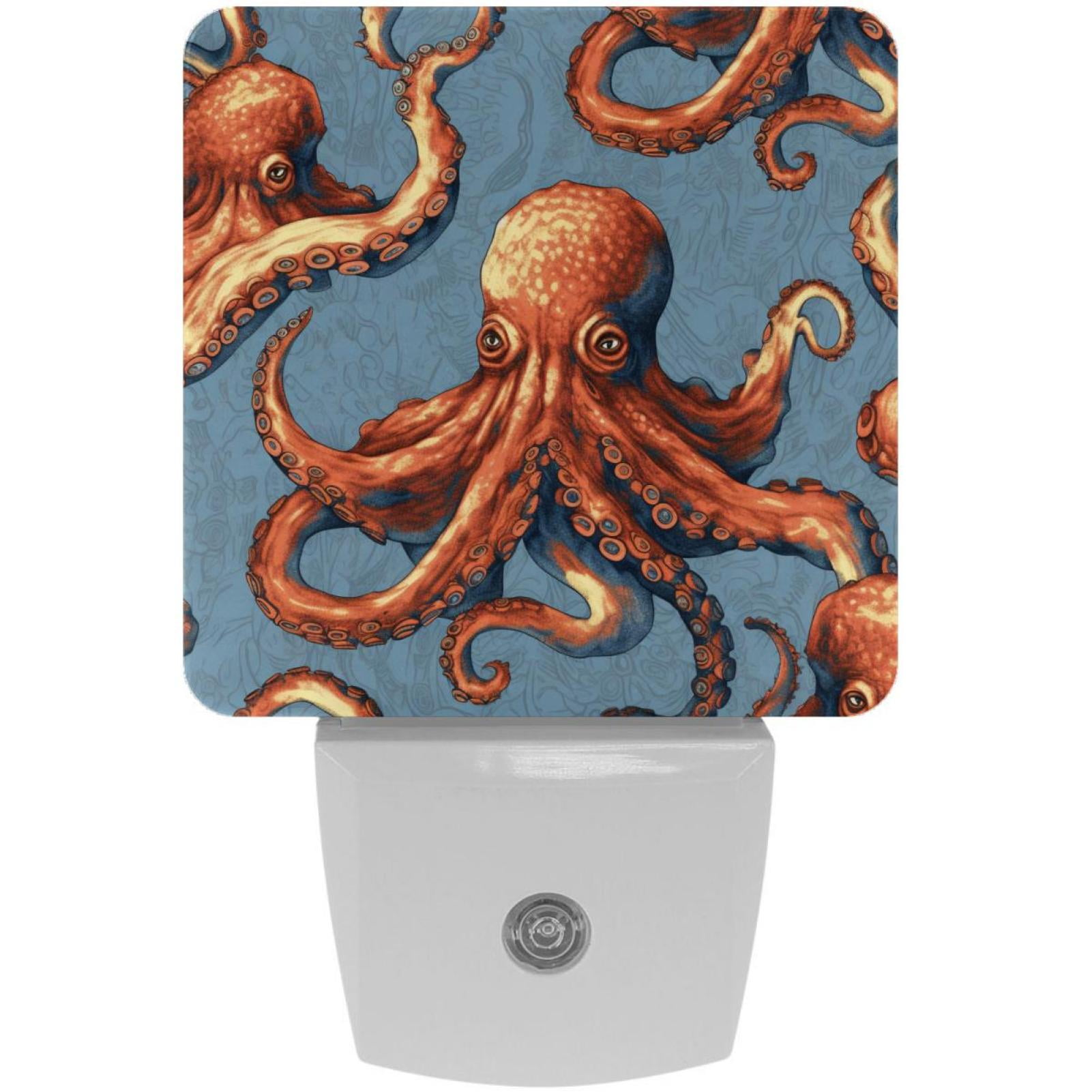 Octopus LED Square Night Lights - Modern Design, Soft Glow, Energy ...