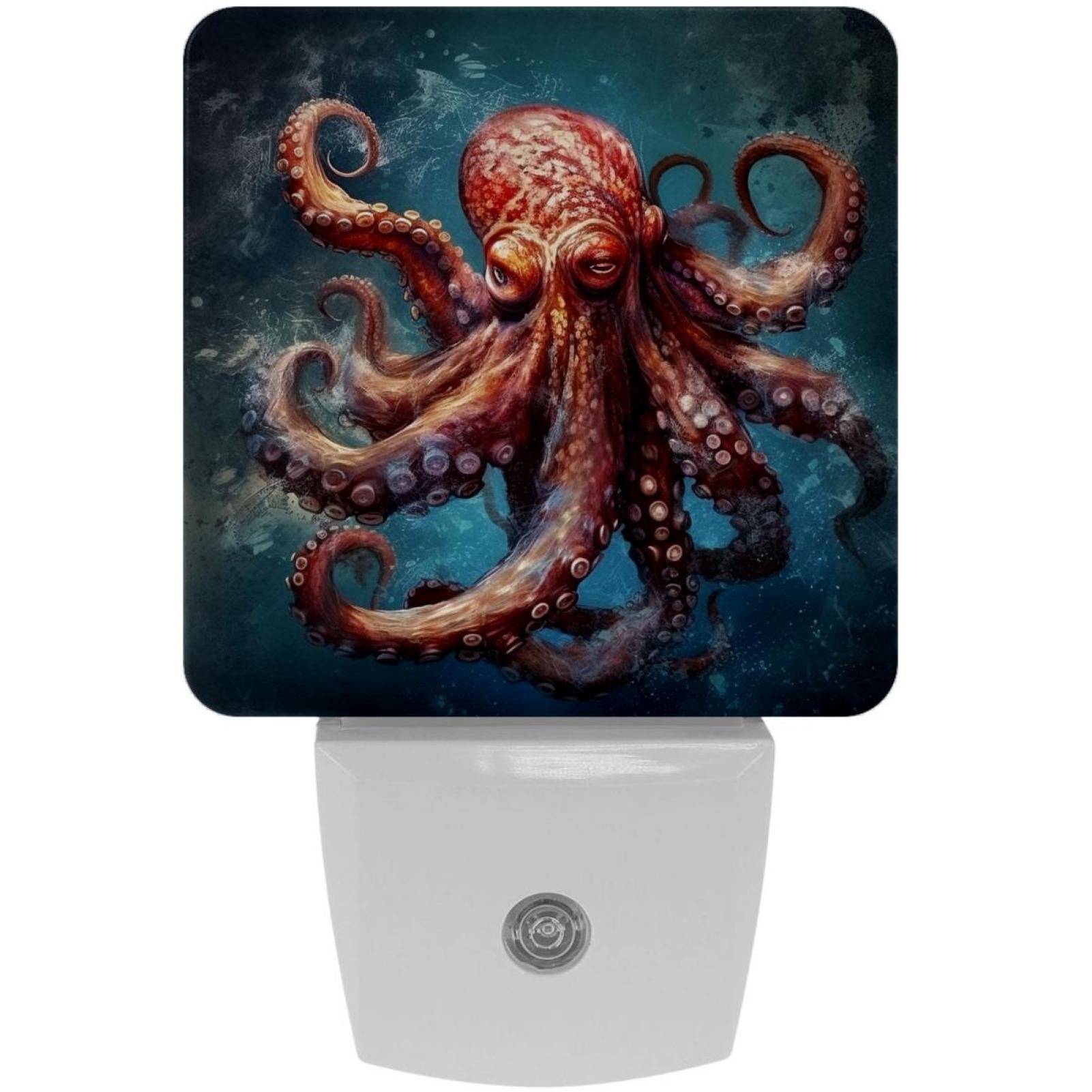 Octopus LED Square Night Lights - Modern Design, Soft Glow, Energy ...