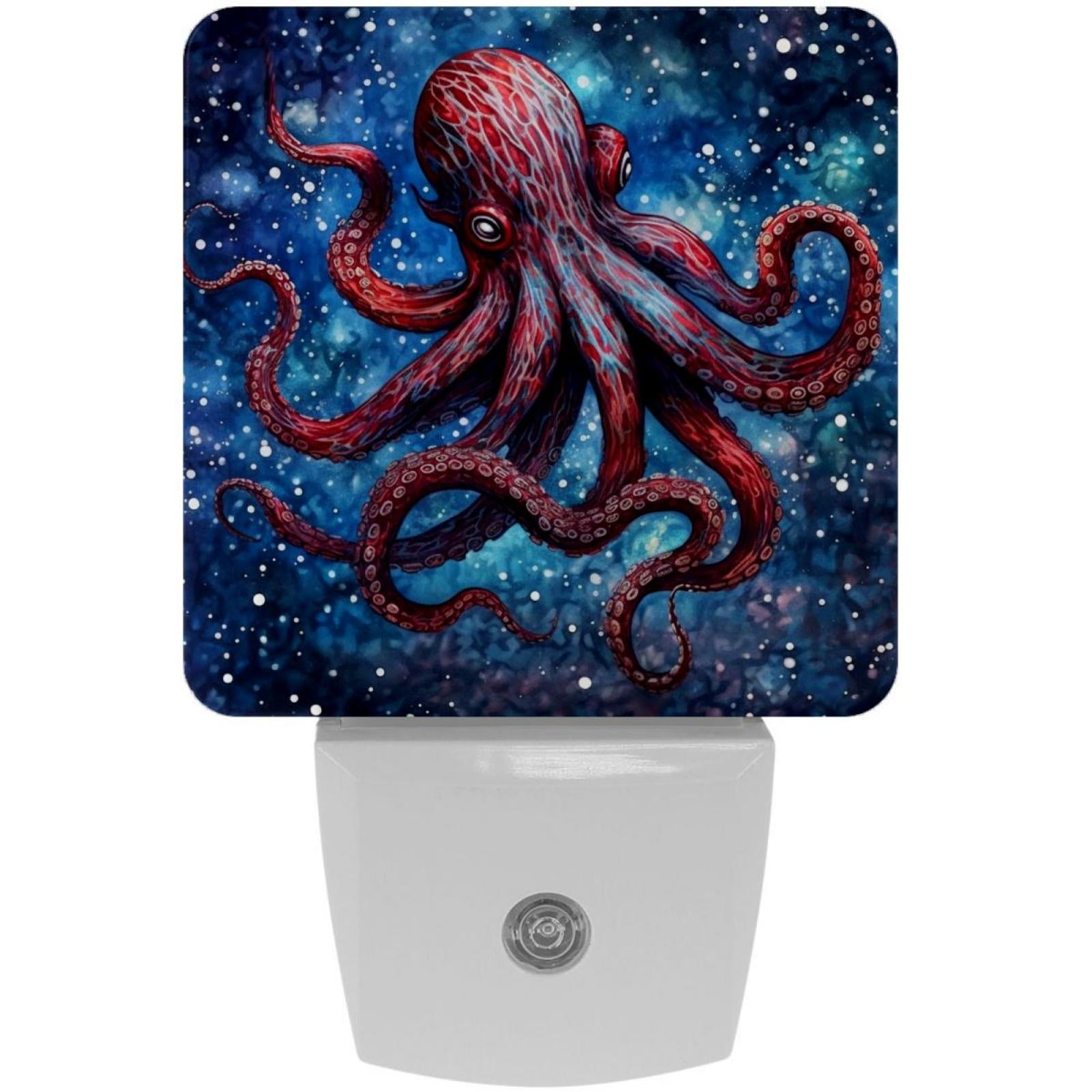 Octopus LED Square Night Lights - Modern Design, Soft Glow, Energy ...