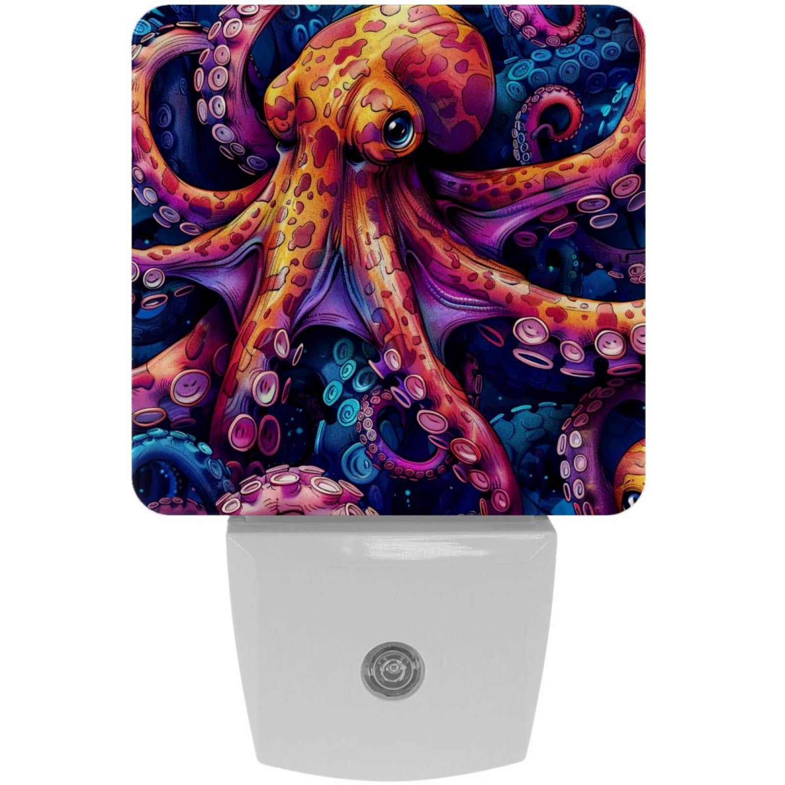 Octopus LED Square Night Lights - Portable and Stylish for Bedroom and ...
