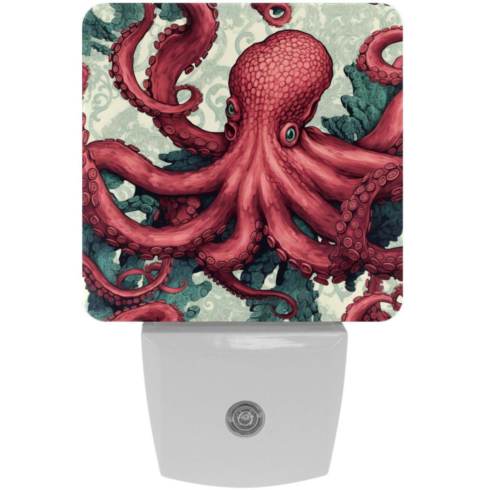 Octopus LED Square Night Lights - Portable and Stylish for Bedroom and ...