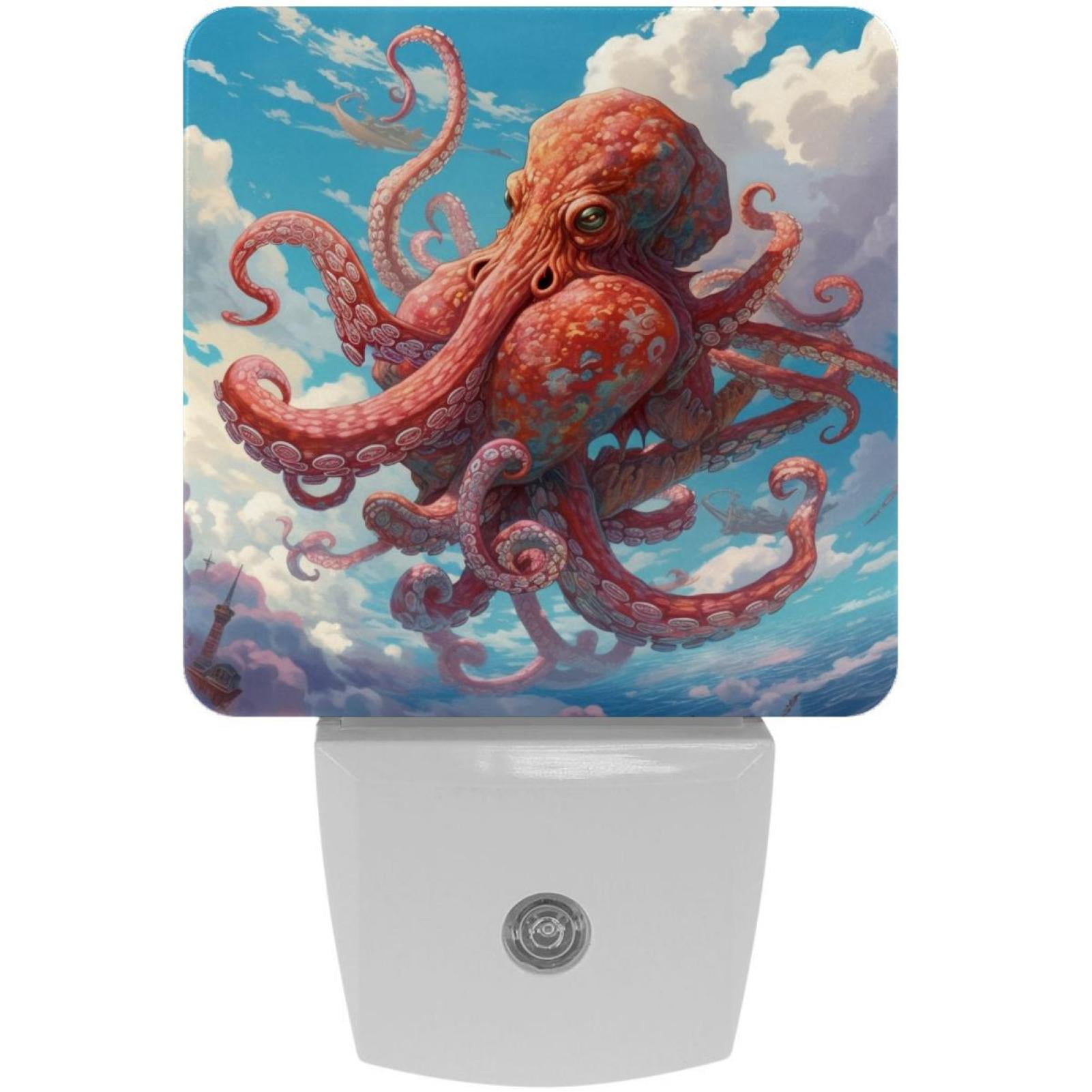 Octopus LED Square Night Lights - Portable and Stylish for Bedroom and ...
