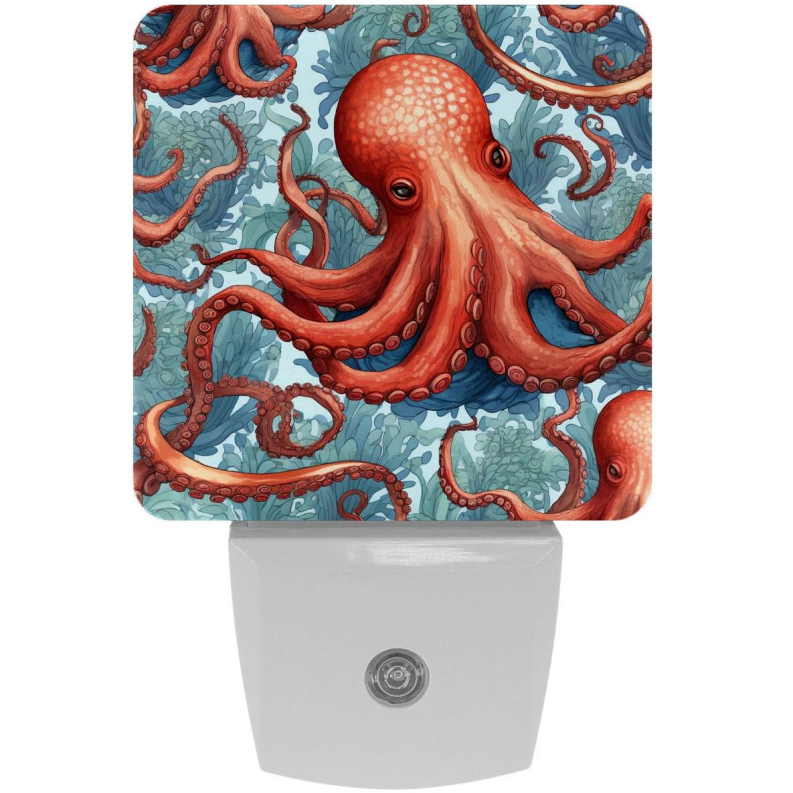Octopus LED Square Night Lights for Bedroom and Living Room, Decorative ...