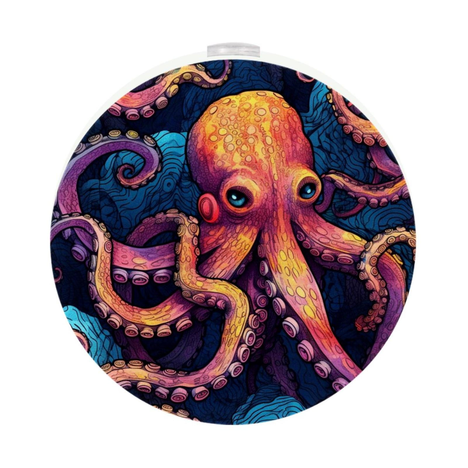 Octopus LED Wall Night Light - Room Lights, Induction Control, Two Pack ...