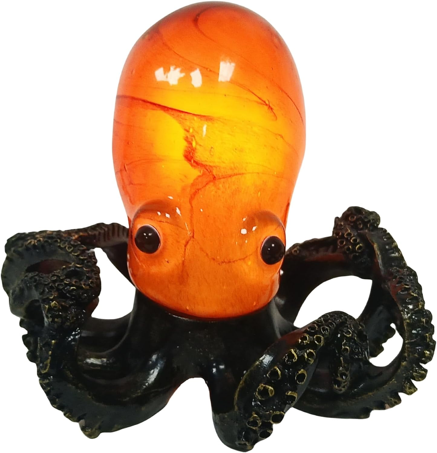 Octopus Lamp, Unique Bronze Resin Suction Cup Texture Tentacles Amber ...