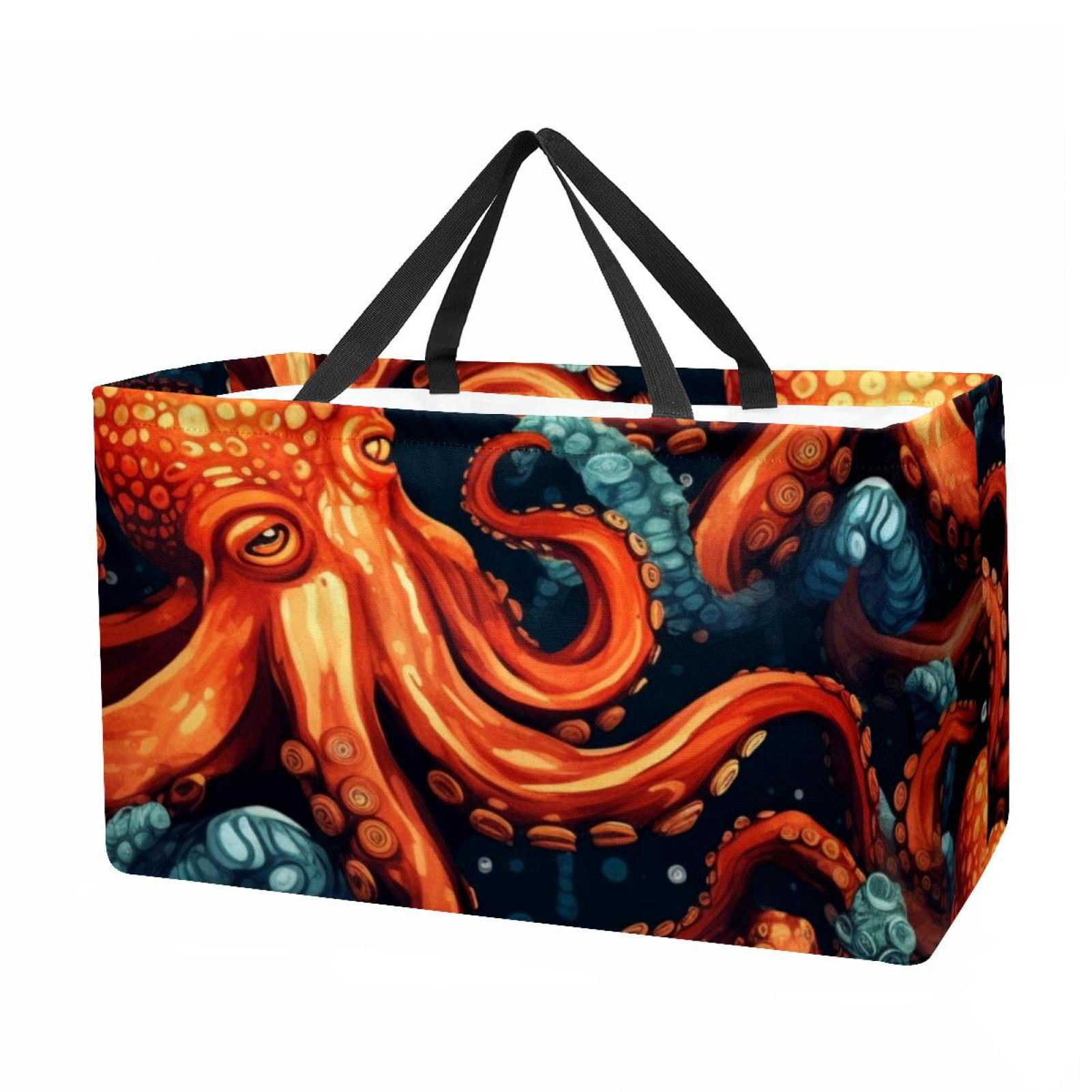 Octopus Large Capacity Reusable Foldable Grocery Baskets with Storage ...