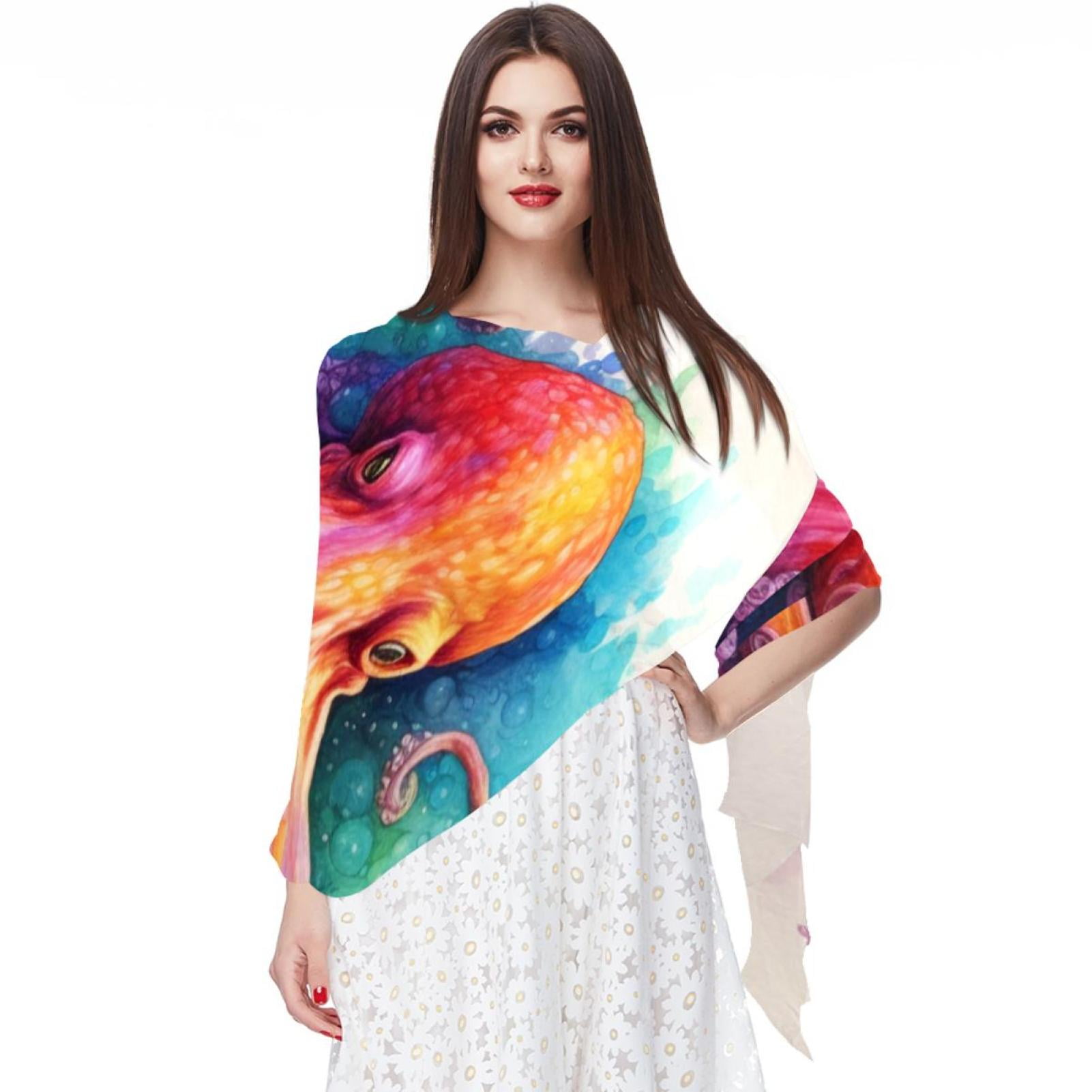 Octopus Light and Breathable Chiffon Yarn Silk Scarf - Translucent 180* ...