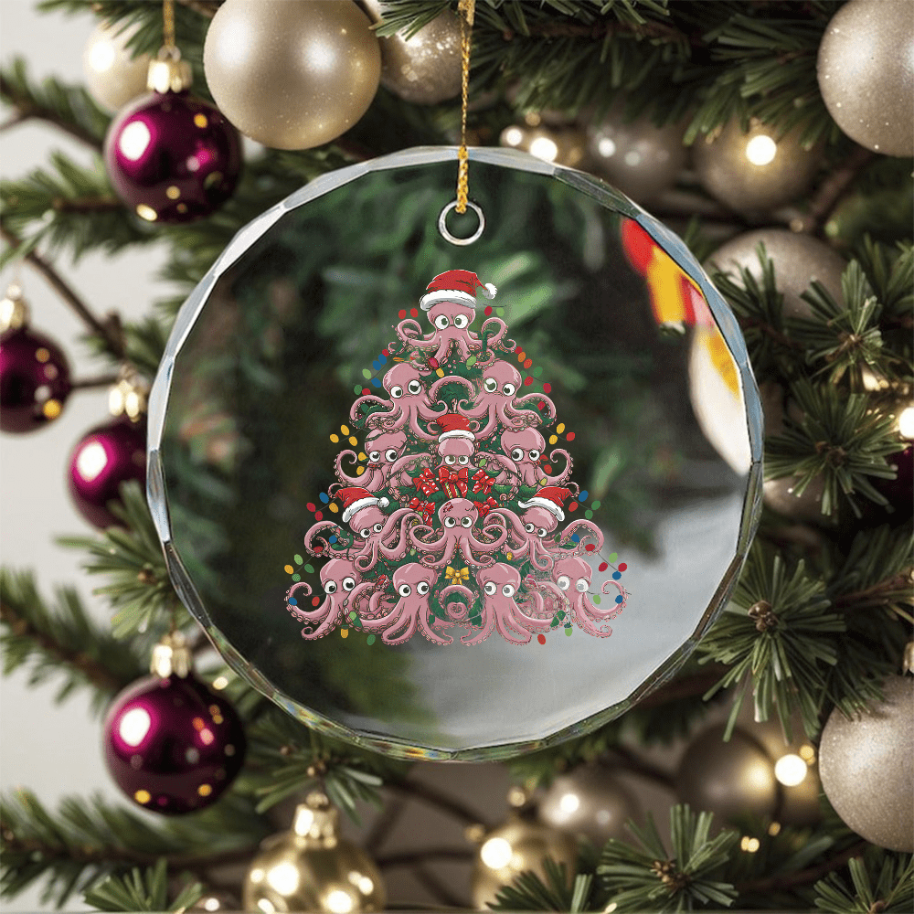 Octopus Lighting Santa Octopus Tree Ornament Home Decoration, Crystal ...