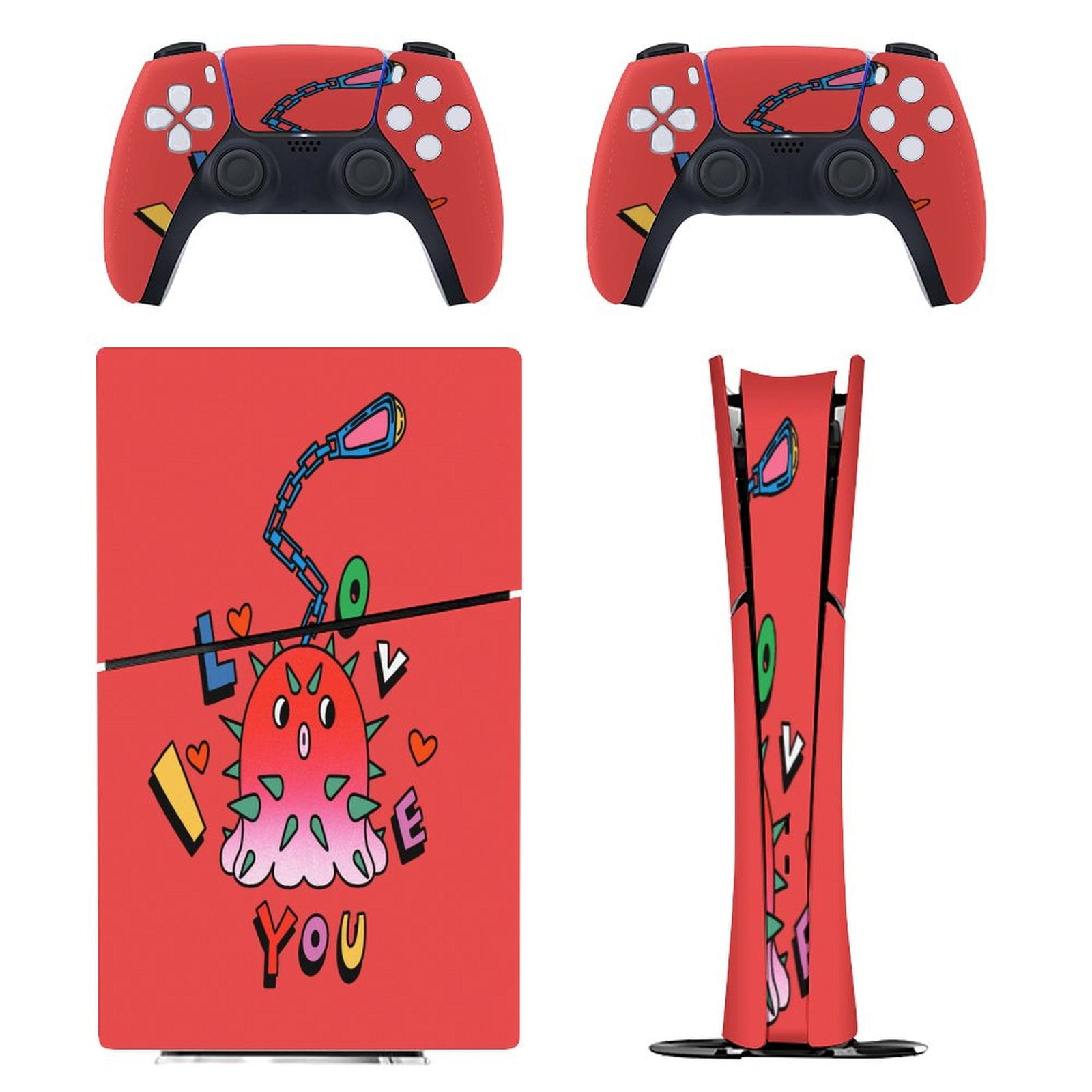 Octopus Love Punk PS5/PS5 Slim Digital Disc Skin Sticker For Console ...