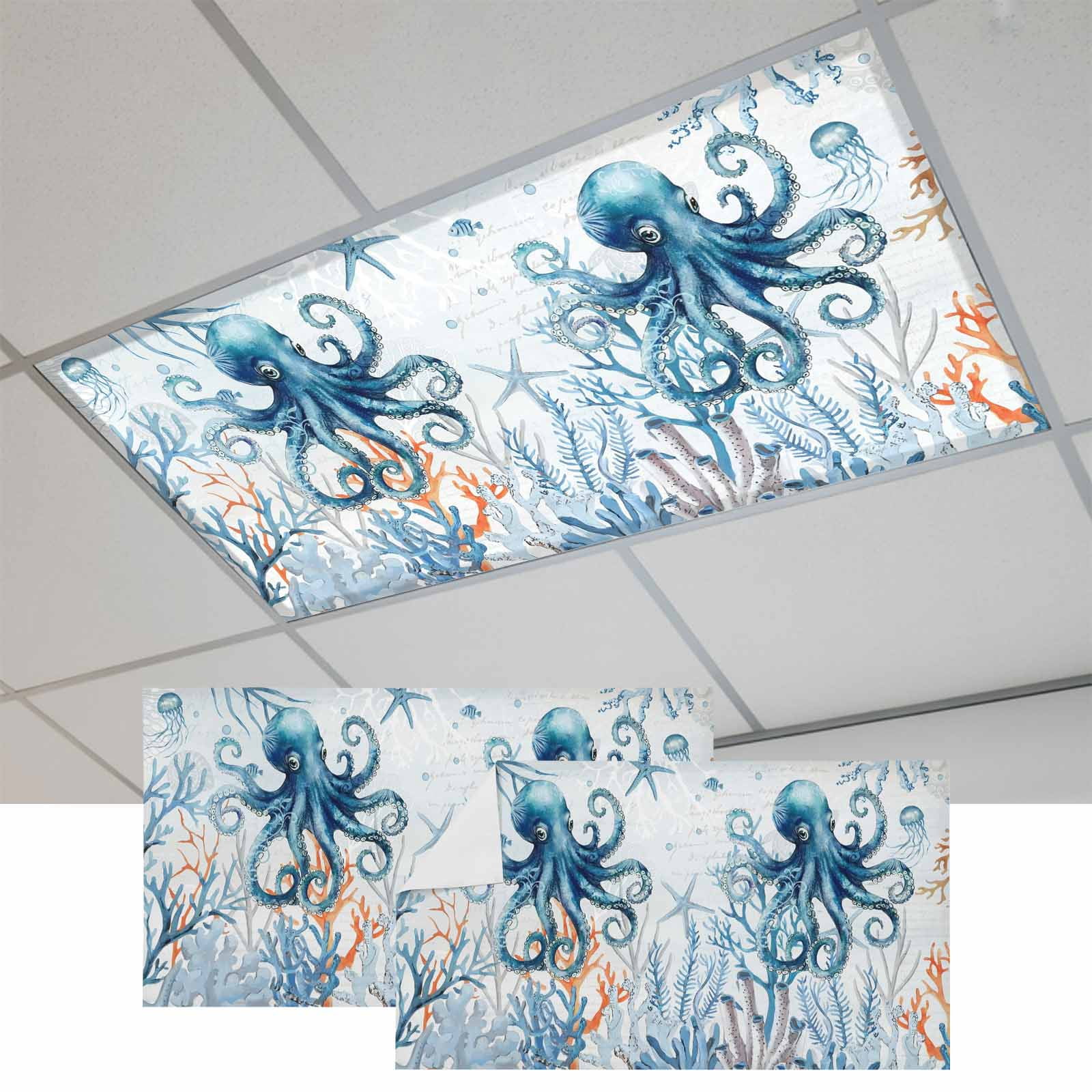 Octopus Magnetic Fluorescent Light Covers for Ceiling Lights 2x4Ft ...