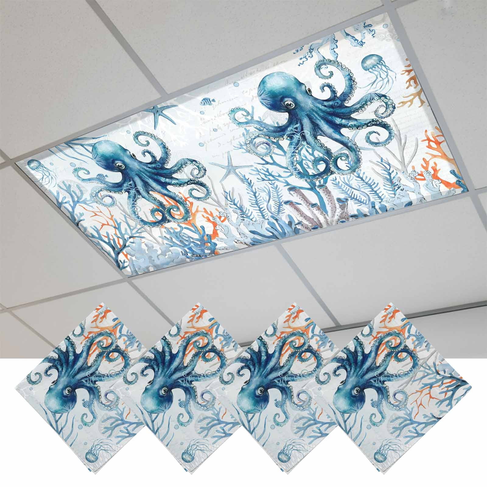Octopus Magnetic Fluorescent Light Covers for Ceiling Lights 2x4Ft ...