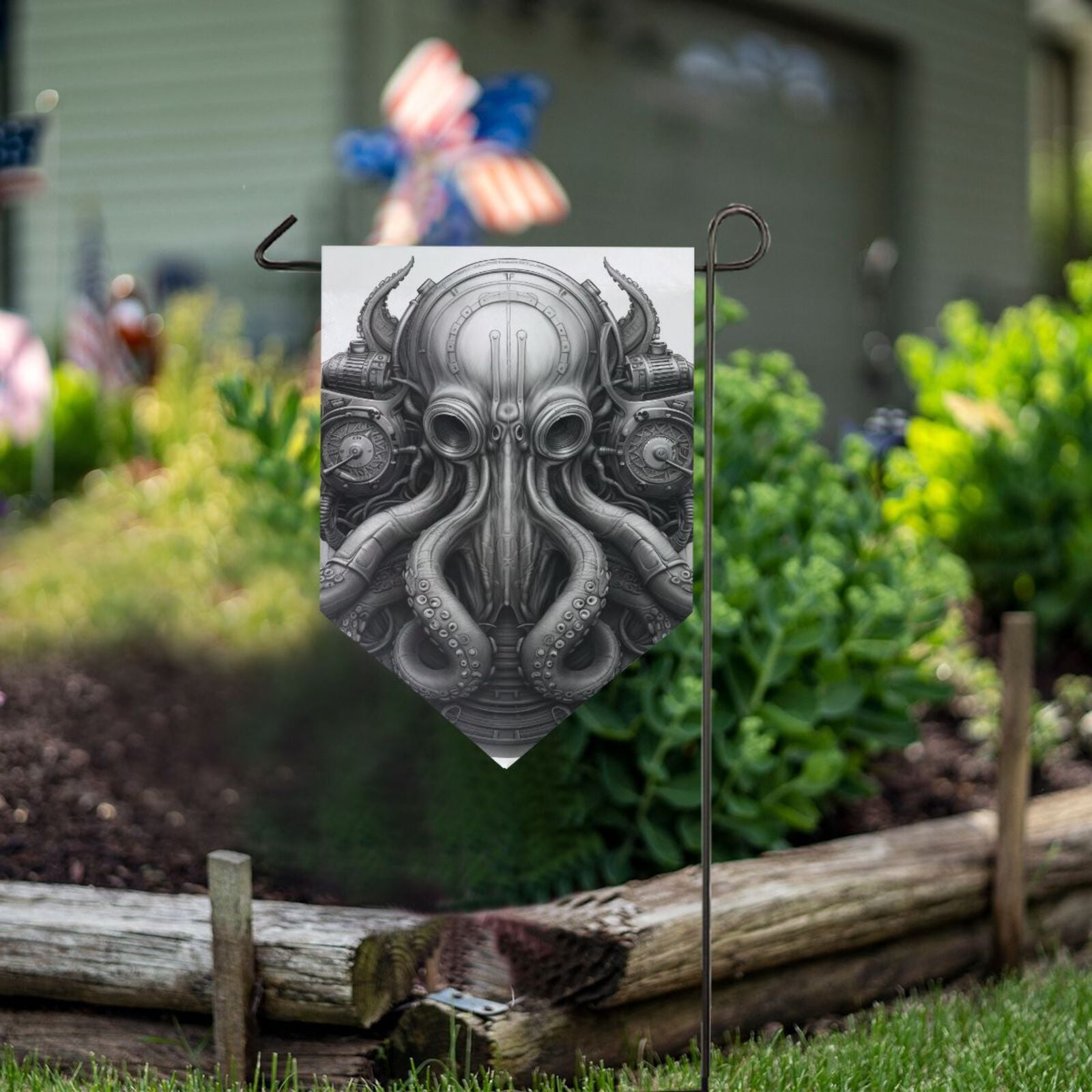 Octopus Mask Garden Flag 18" x 12.5" Double Sided Yard Lawn Outdoor ...