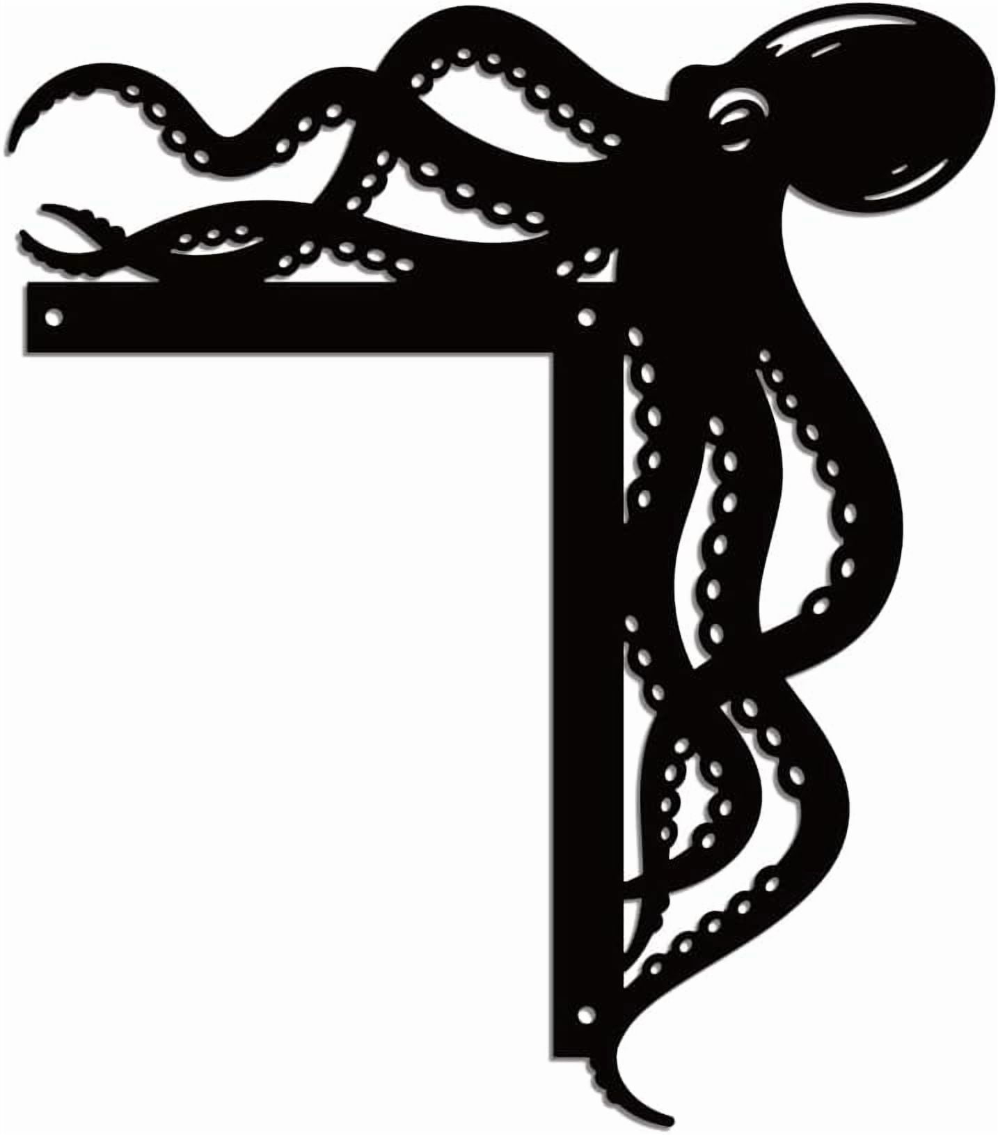 Octopus Metal Door Frame Decoration 11x12.6 Inch Octopus Metal Wall Art ...