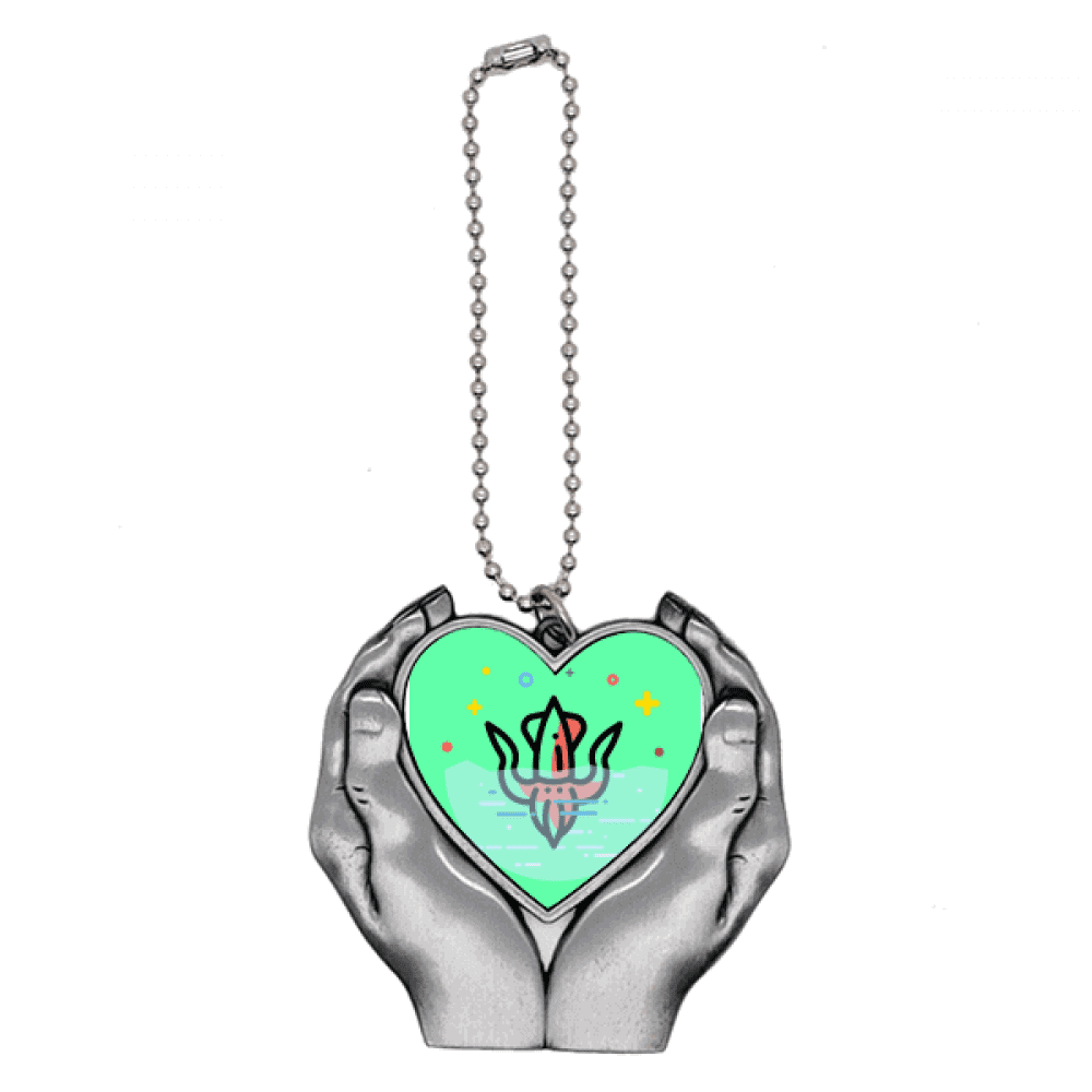 Octopus Mignon Animation Cuttlefish Car Keychain Heart Pendant Ornament ...