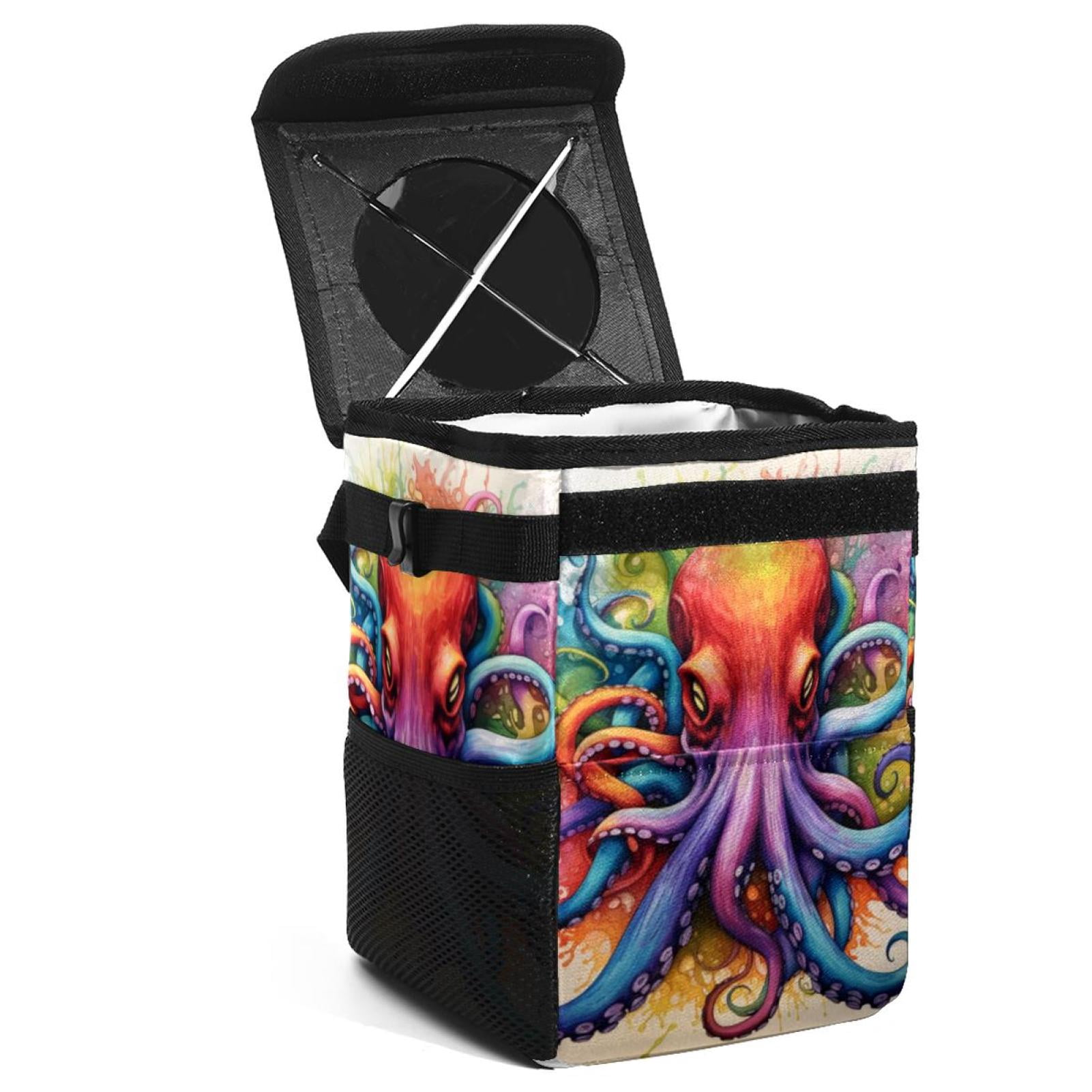 Octopus Mini Trash Can Car Garbage Can Car Trash Can Foldable with Lid ...