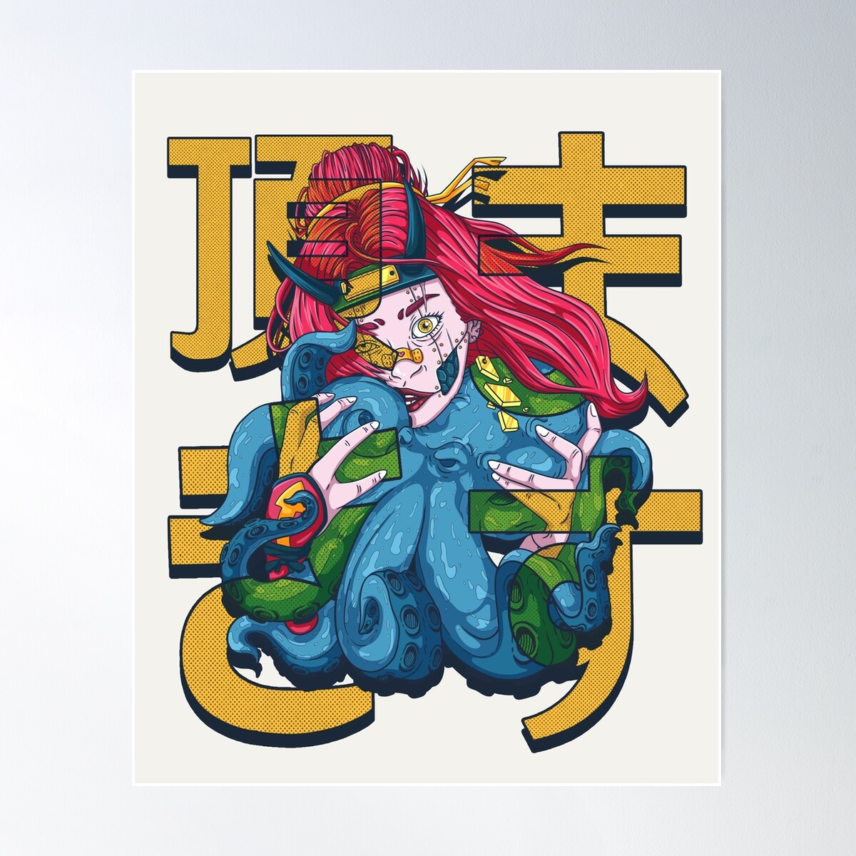 Octopus Ninja Poster Wall Art, Modern Wall Decor For Living Room ...