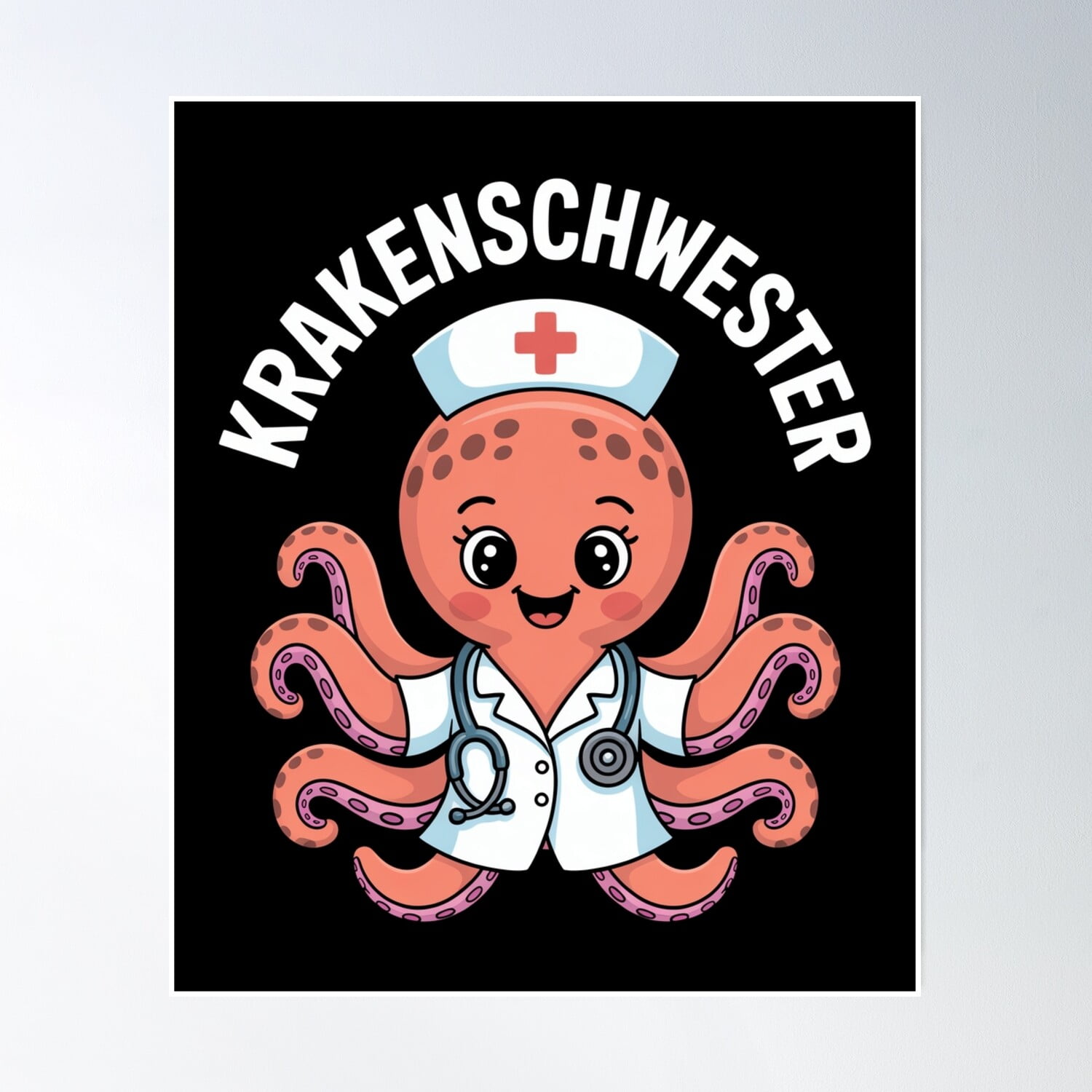 Octopus Nurse Nurse Poster Wall Art, Modern Wall Decor, 12x18 UNFRAMED ...