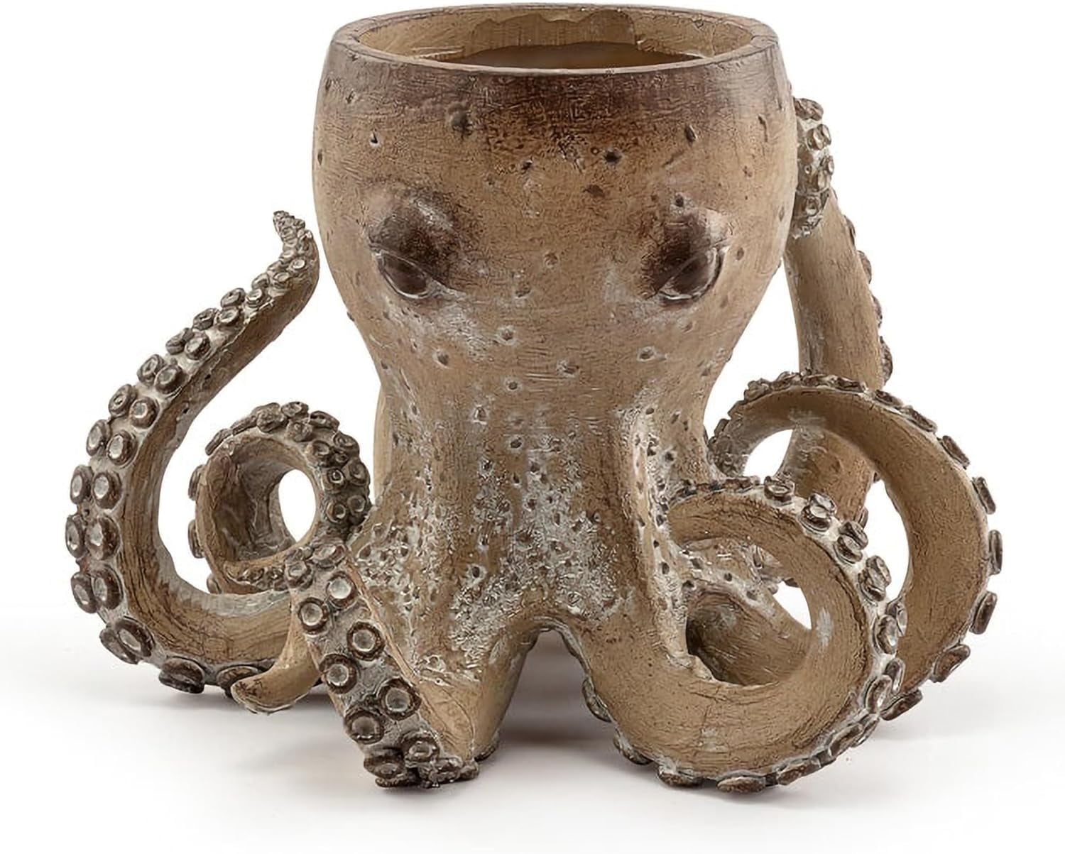 Octopus Ocean Life 5.75 x 4.25 x 4.25 inches Natural Brown Resin Stone ...