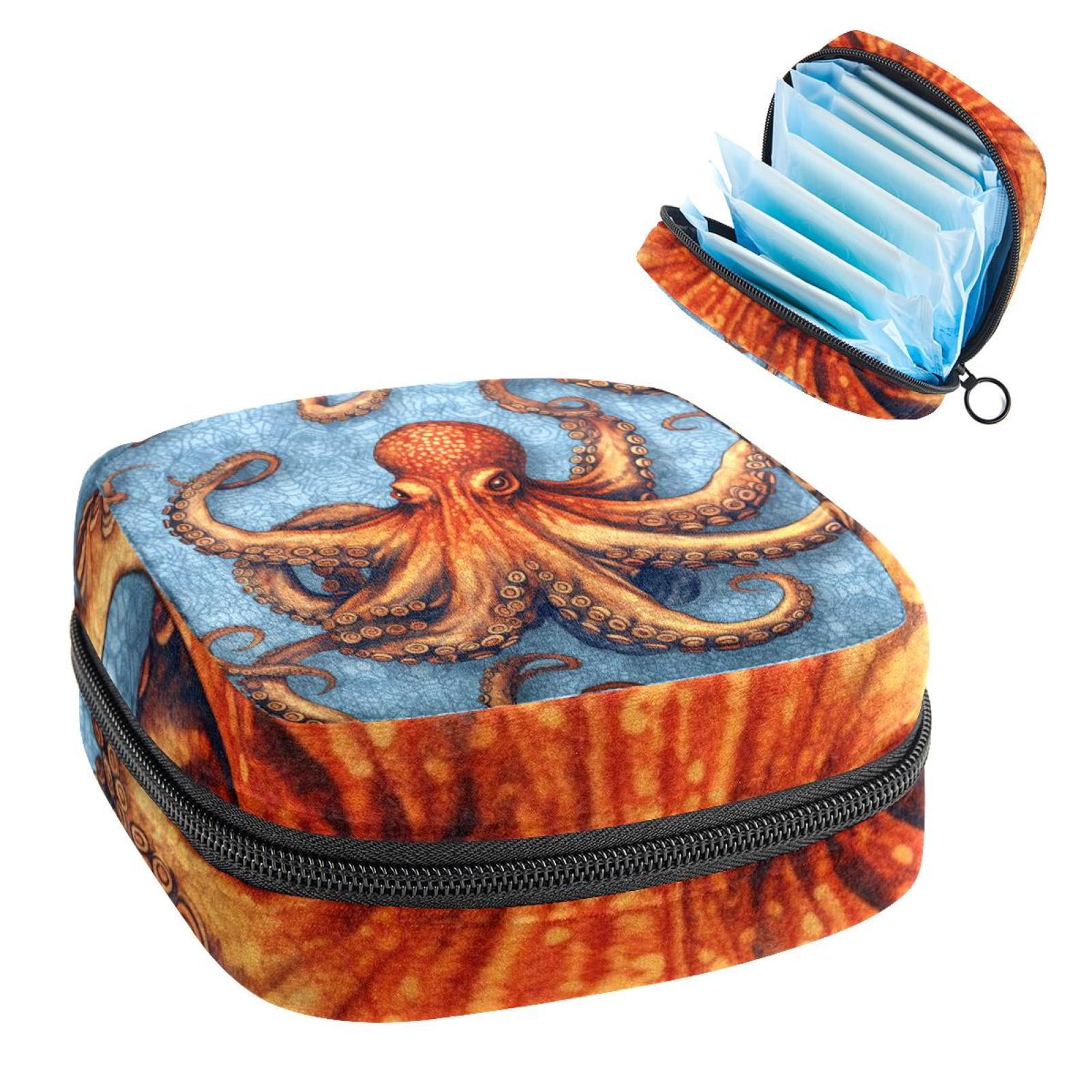Octopus Pad Bag Period Pouch Travel Pouch Women Small Stationary Pouch ...