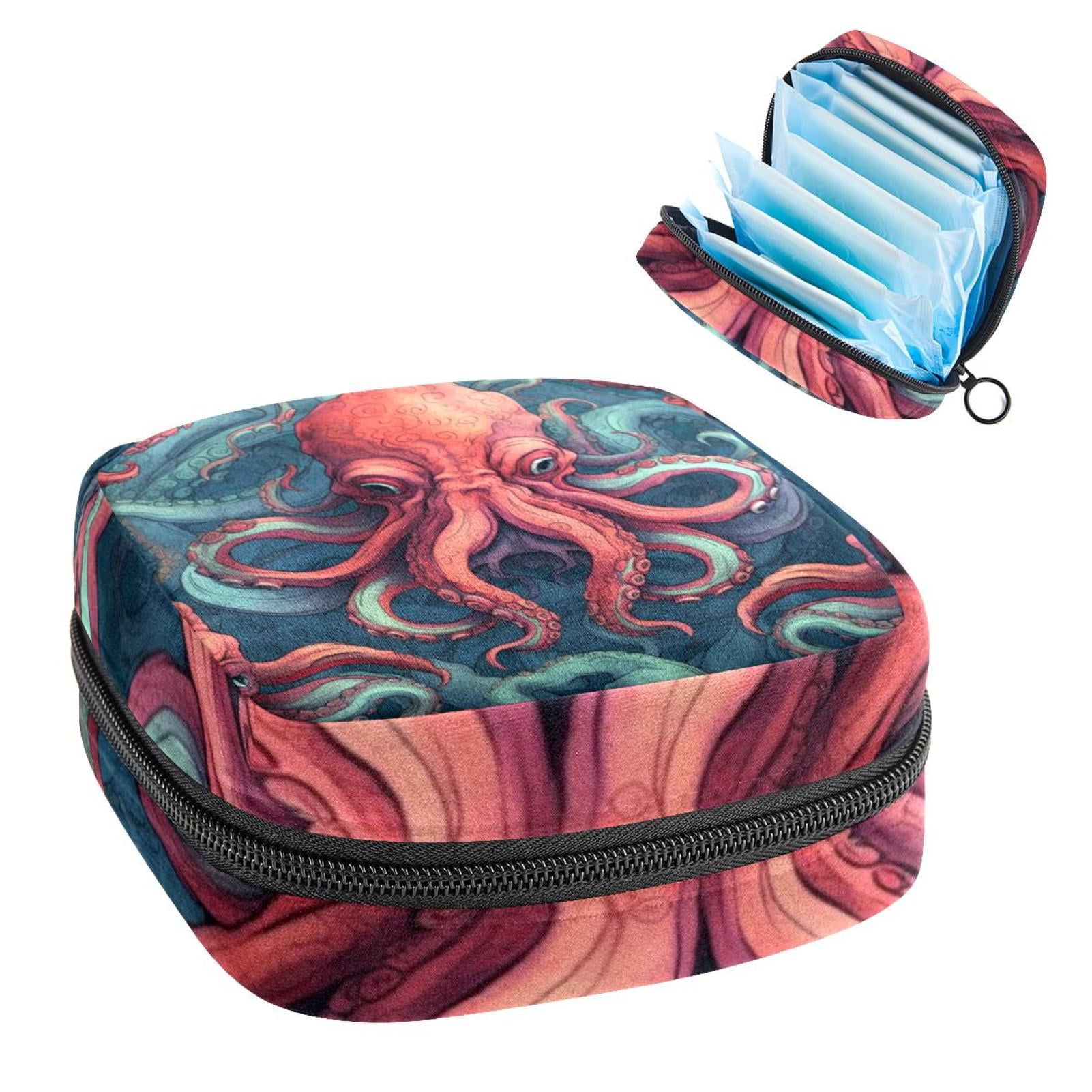 Octopus Pad Bag Period Pouch Travel Pouch Women Small Stationary Pouch ...