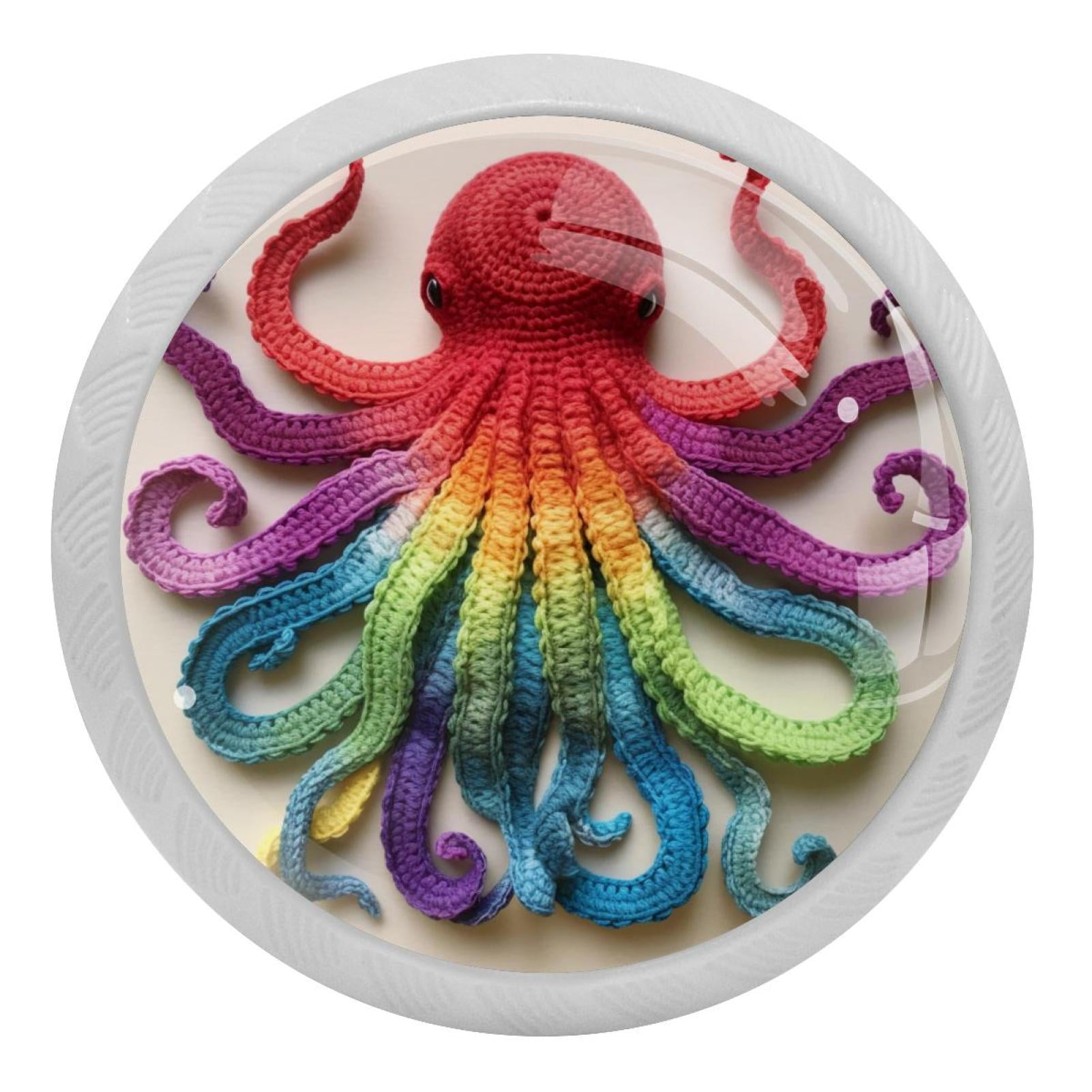 Octopus Pattern 4PCS Cabinet Knobs Pulls Fluorescent Drawer Handle ...