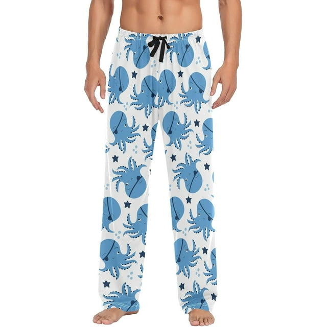 Octopus Pirate And Star Pattern Mens Pajama Pants Sleepwear Lounge Men ...