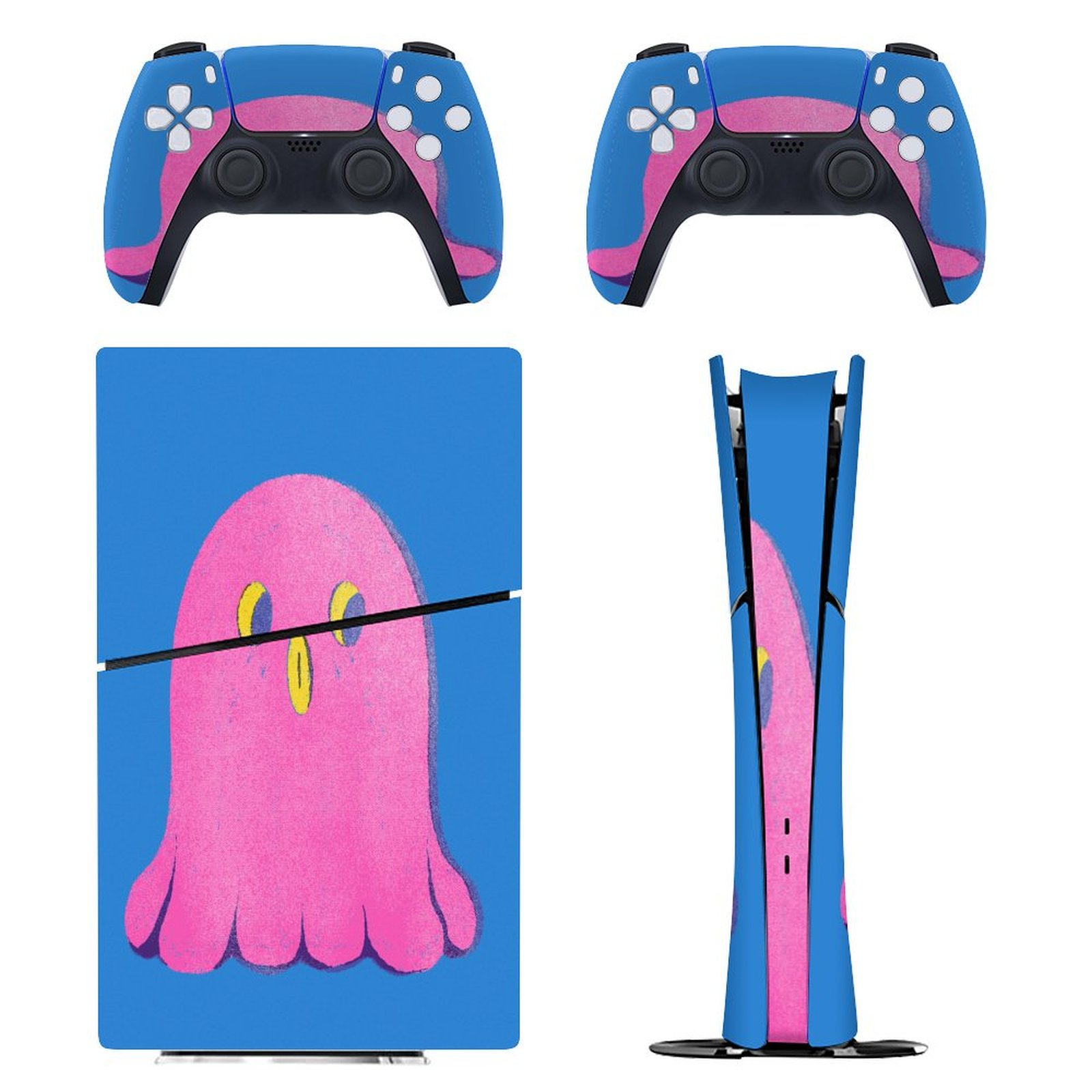 Octopus Riso Pink PS5/PS5 Slim Digital Disc Skin Sticker For Console ...