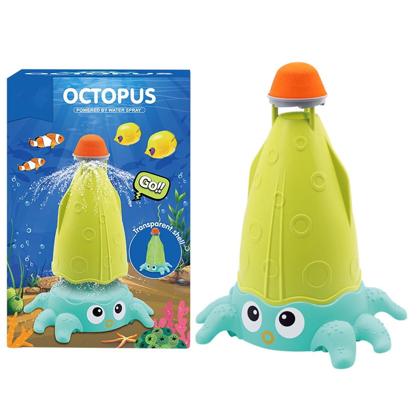 Octopus Rocket Sprinkler Toy, Water-Powered Flying Jet Spray for Kids ...