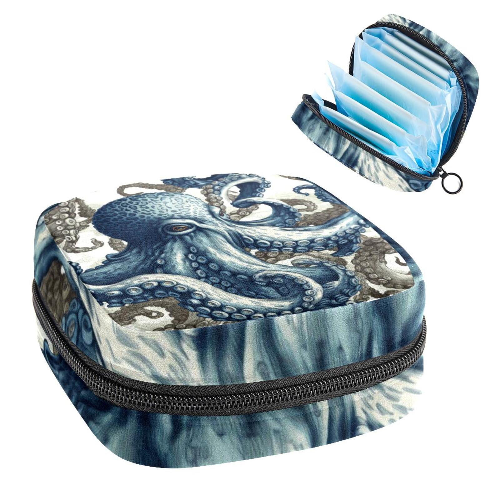 Octopus Sanitary Napkin Bag Period Pouch Travel Organizer Zipper Pouch ...