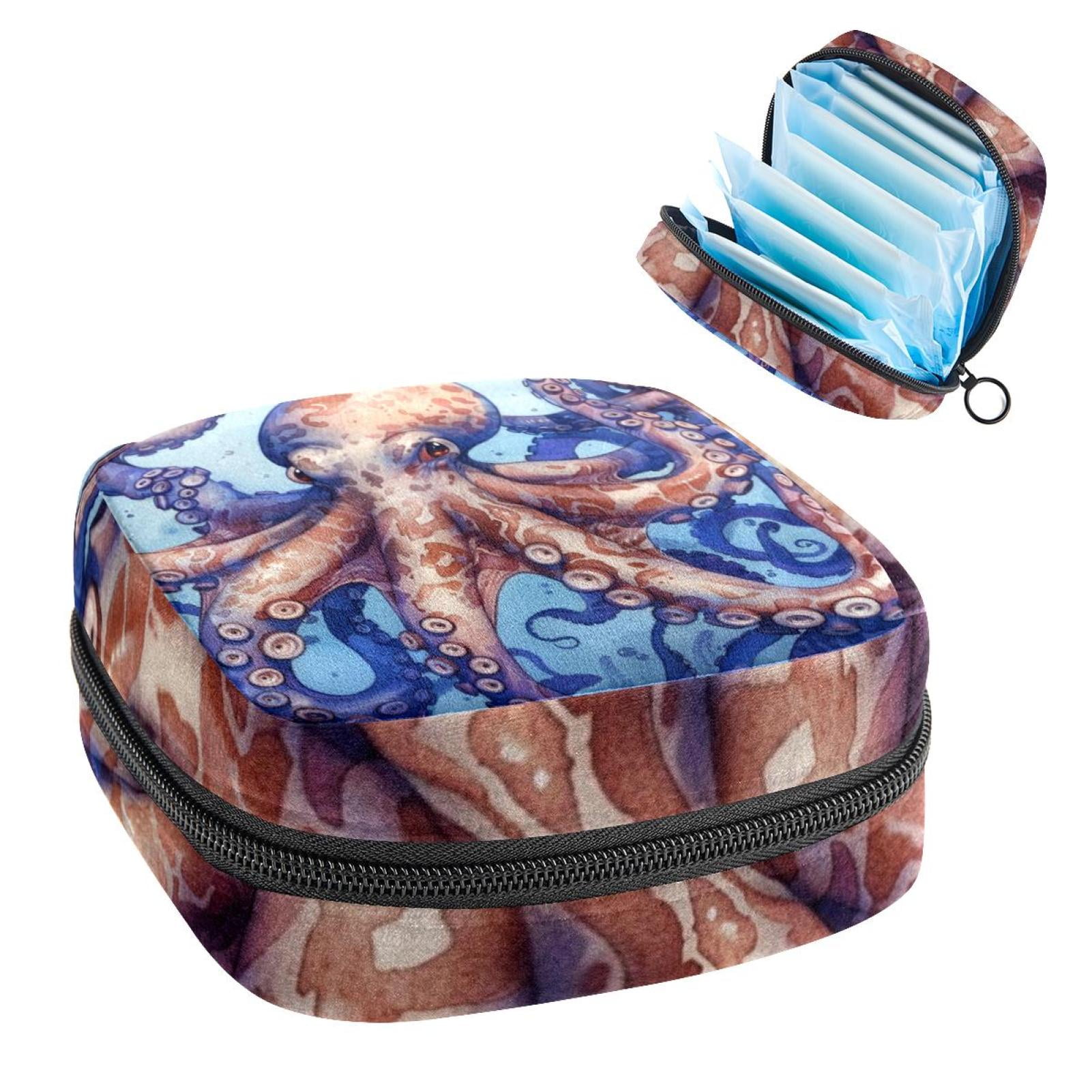 Octopus Sanitary Napkin Bag Period Pouch Travel Organizer Zipper Pouch ...
