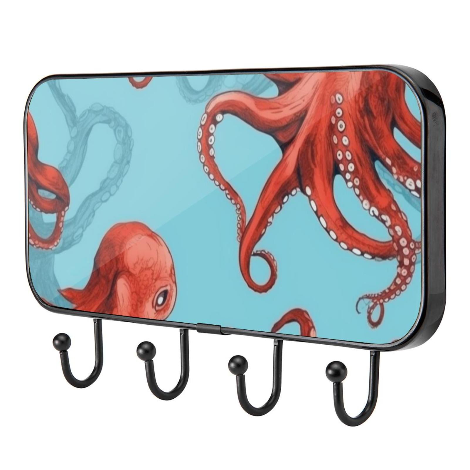 Octopus Self Adhesive Towel Coat Wood Iron Hooks for Home Keys Door ...