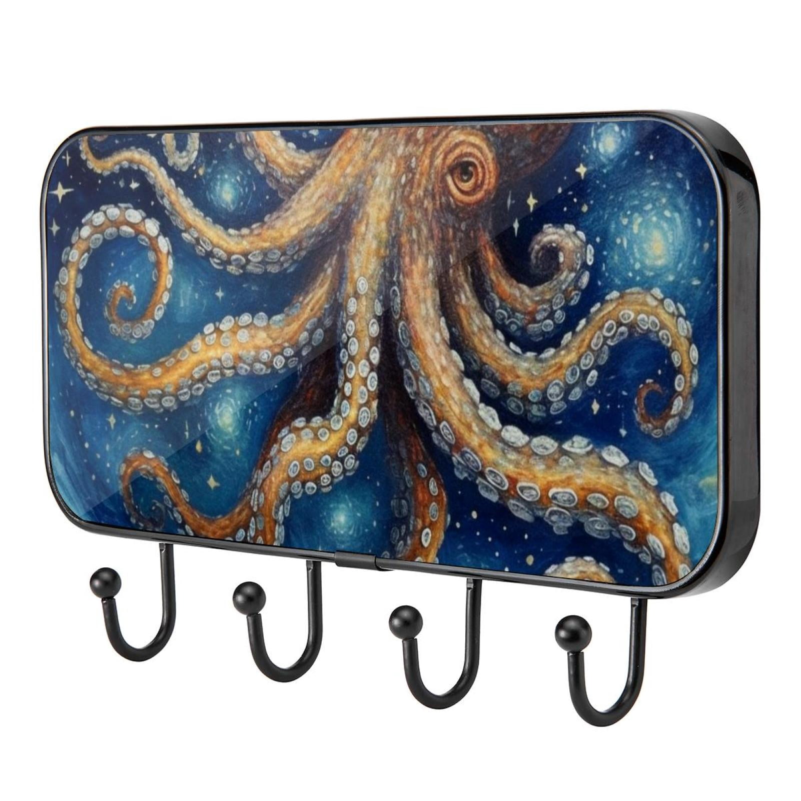 Octopus Self Adhesive Towel Coat Wood Iron Hooks for Home Keys Door ...