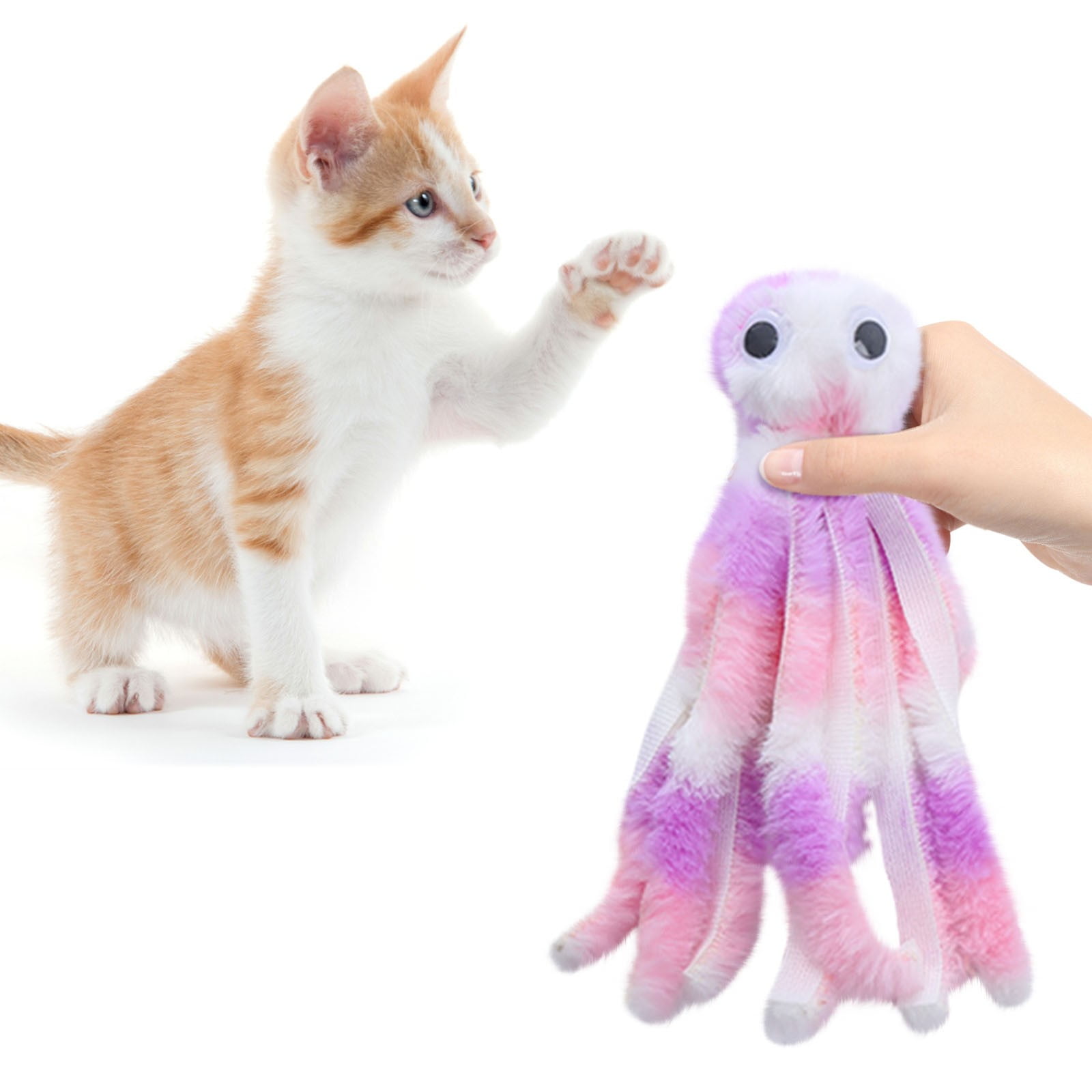 Octopus-Shaped Cat Teaser Toy With Little Catnip Inside For Kitten Cat ...