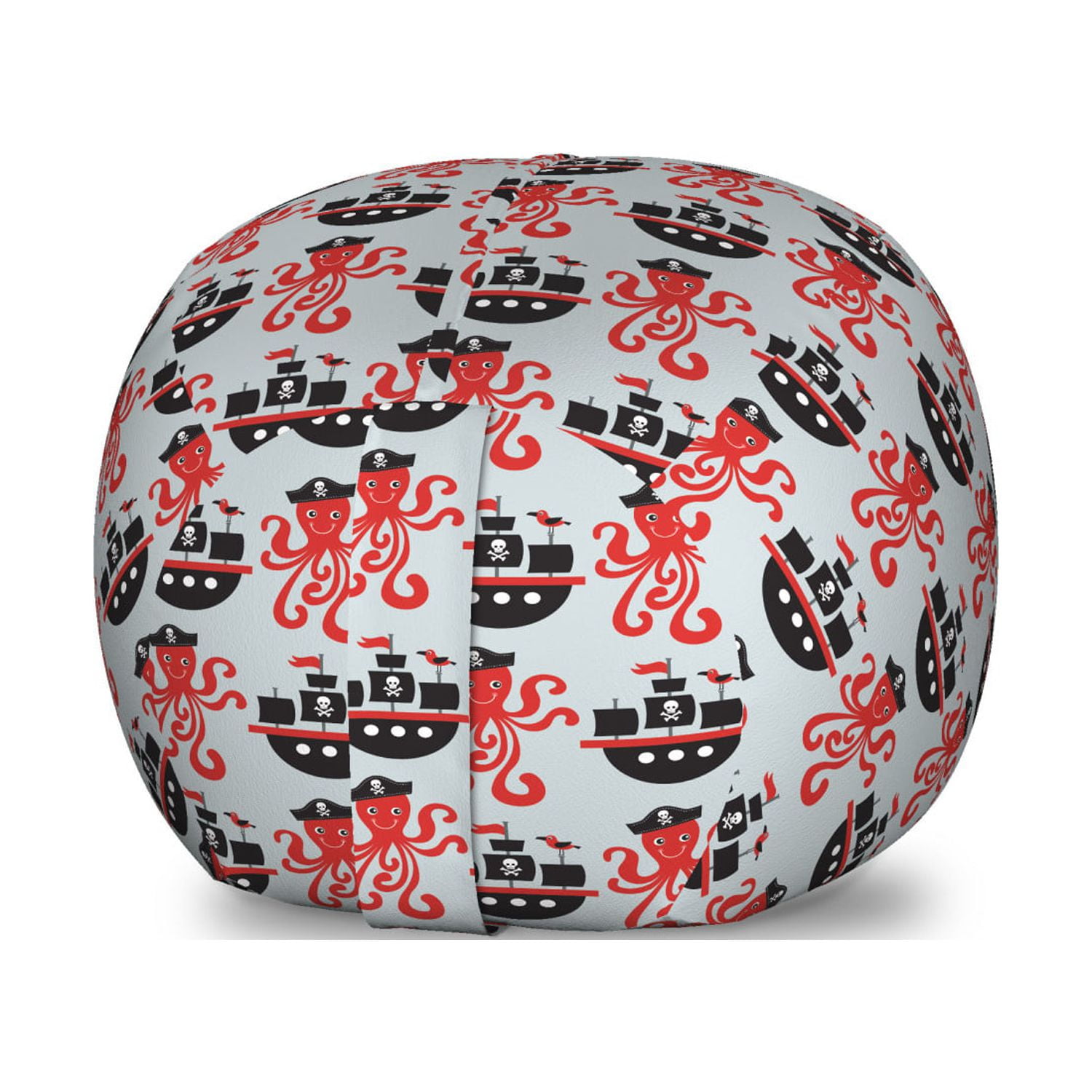 Octopus Ship Storage Toy Bag Chair, Pirate Ship with a Skull Flag and ...
